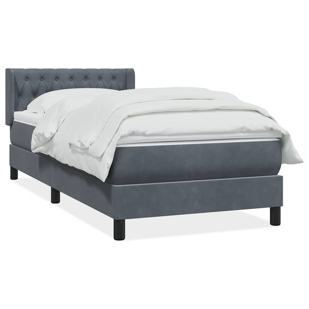 Lit simple | Lit adulte | Sommier à lattes de lit et matelas gris foncé ...