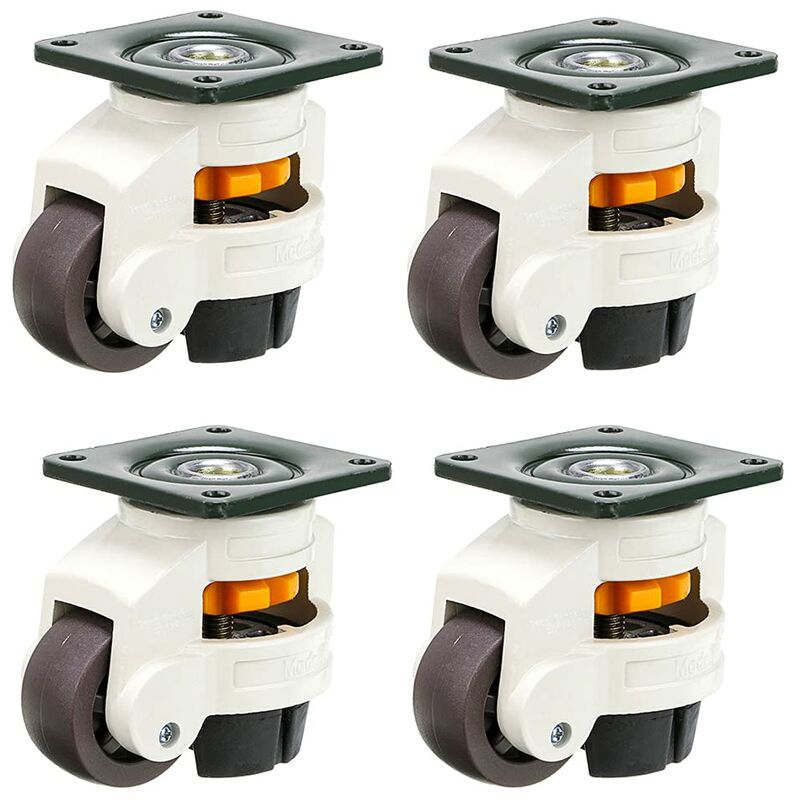 4Pcs Roulettes pour meubles, roue pivotante, roulettes de nivellement ...