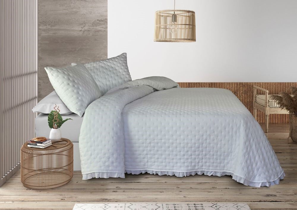 Pierre Cardin Colcha Bouti Blanca con Volante Aroa | Leroy Merlin