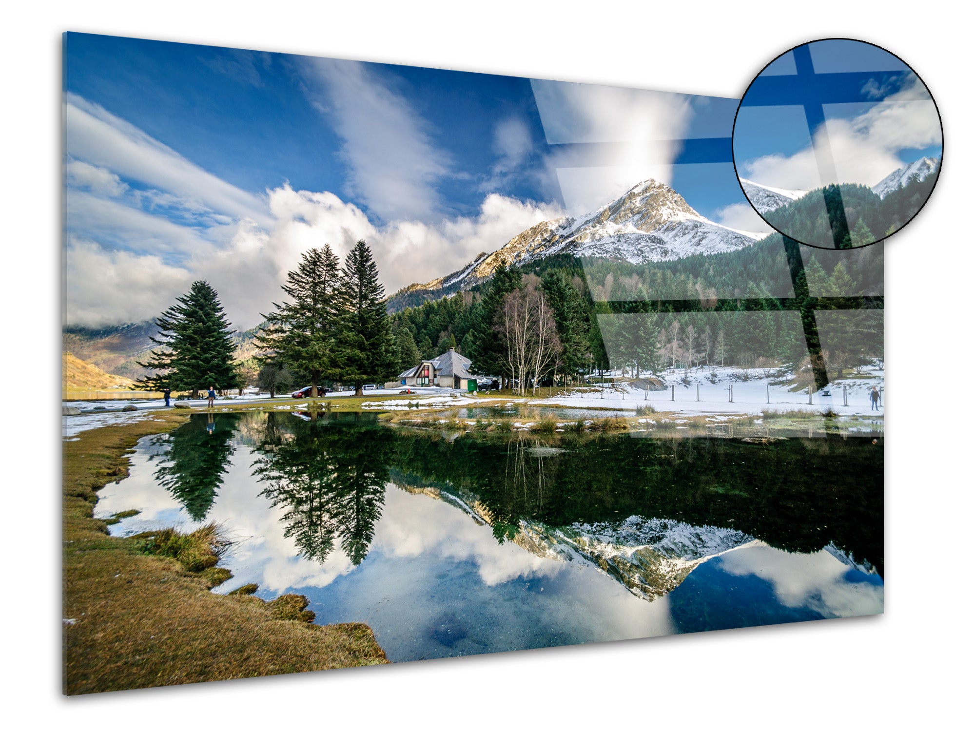 Tableau plexiglas paysage REFLET SUR LE LAC D'ESTAING | Leroy Merlin