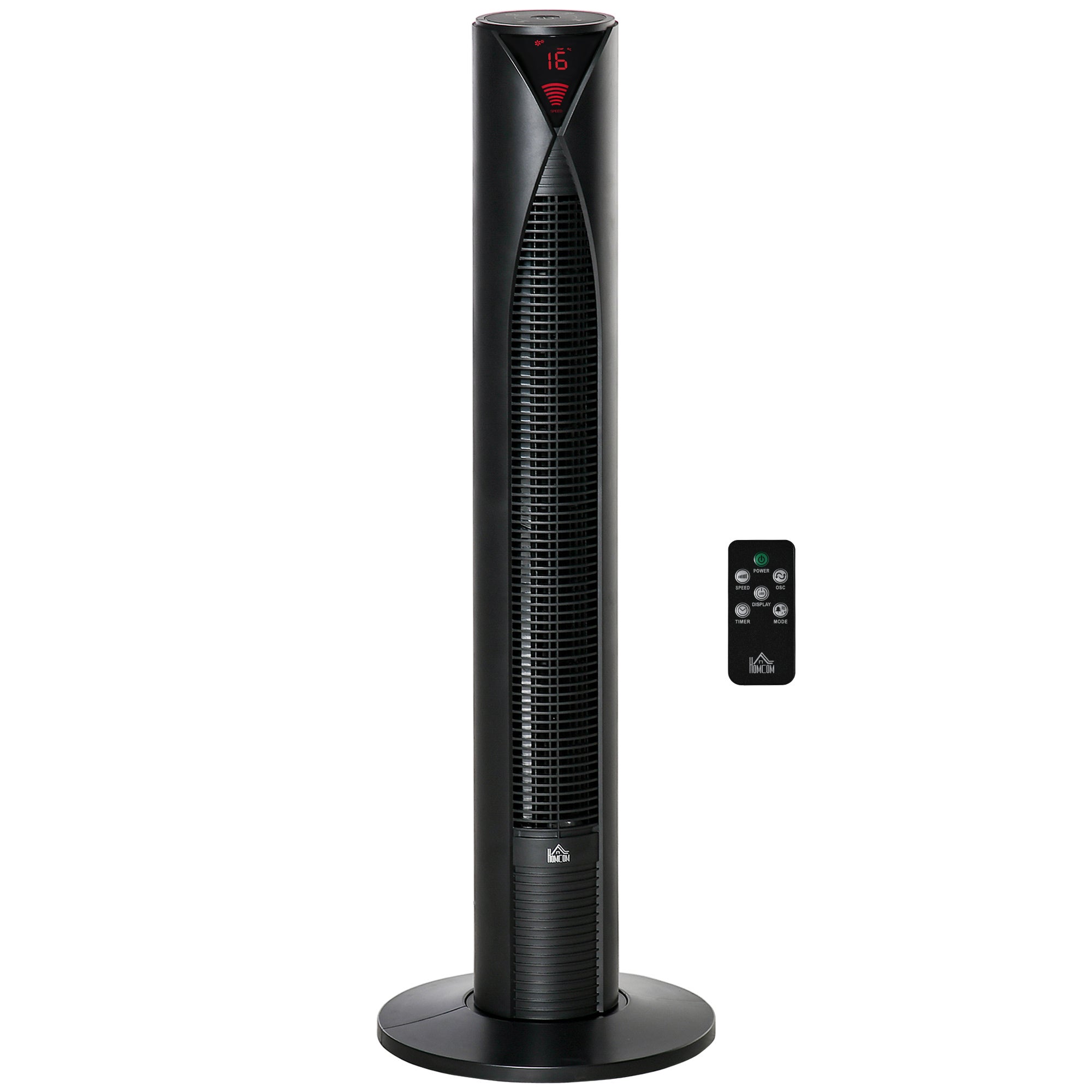 Ventilateur colonne tour oscillant 45 W télécommande noir | Leroy Merlin
