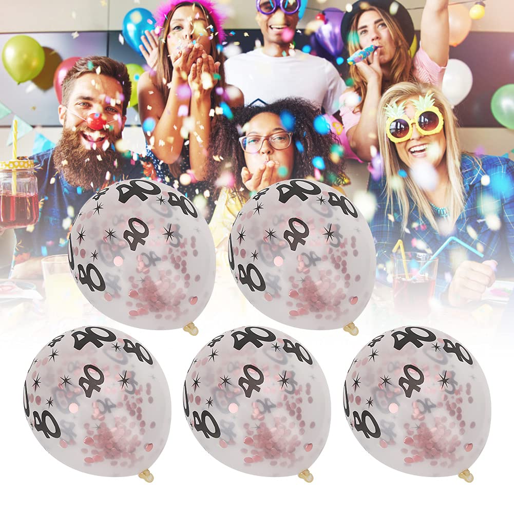 10 globos transparentes de látex con patrón de número 40 para decorar ...