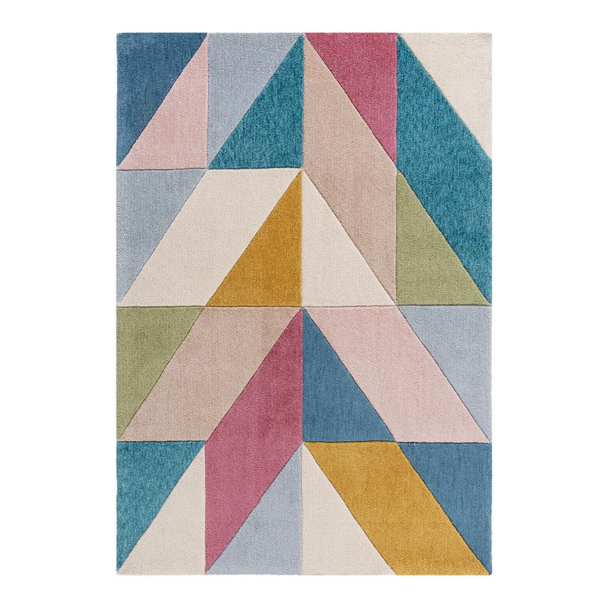 Tapis géométrique design en polyester Multicolore 120x170 METRO | Leroy ...