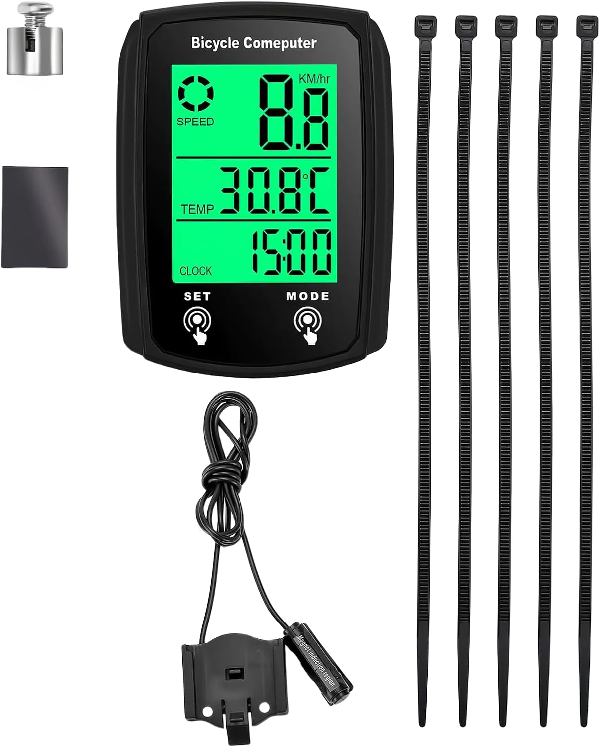 Computadora de bicicleta universal, 19 funciones, resistente al agua ...