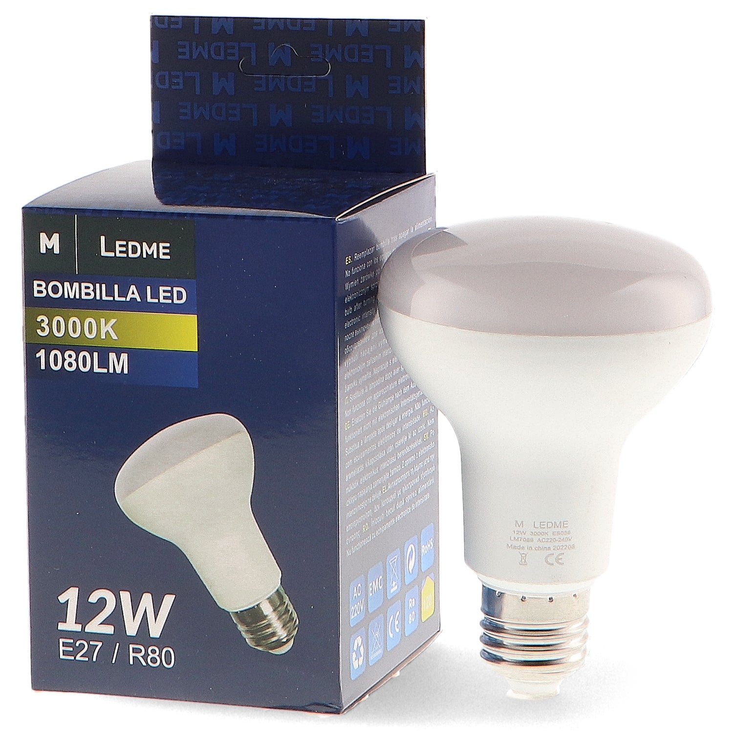 IluminaShop Bombilla LED E27 R80 12W Blanco Frio 6000K | Leroy Merlin