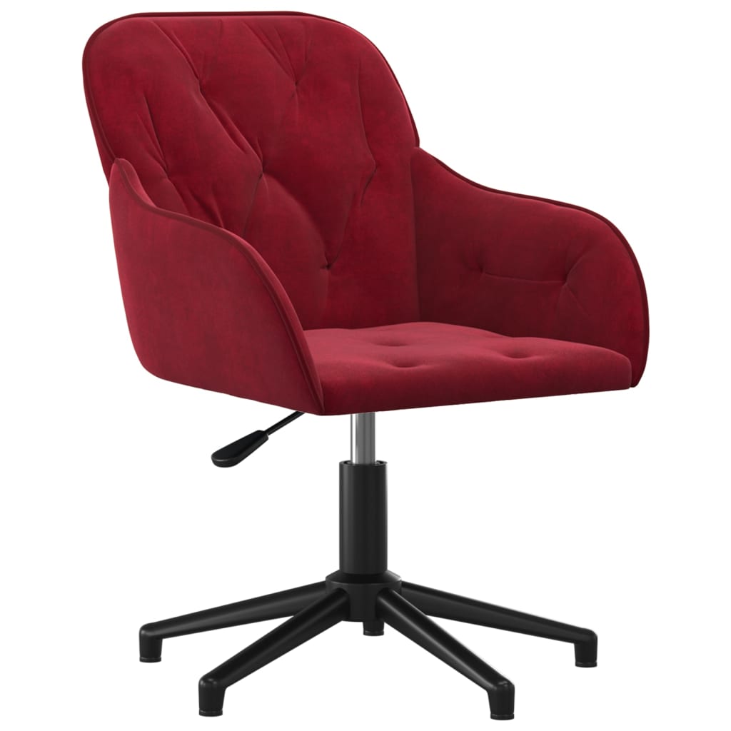 Chaise de bureau pivotante en velours rouge | Leroy Merlin