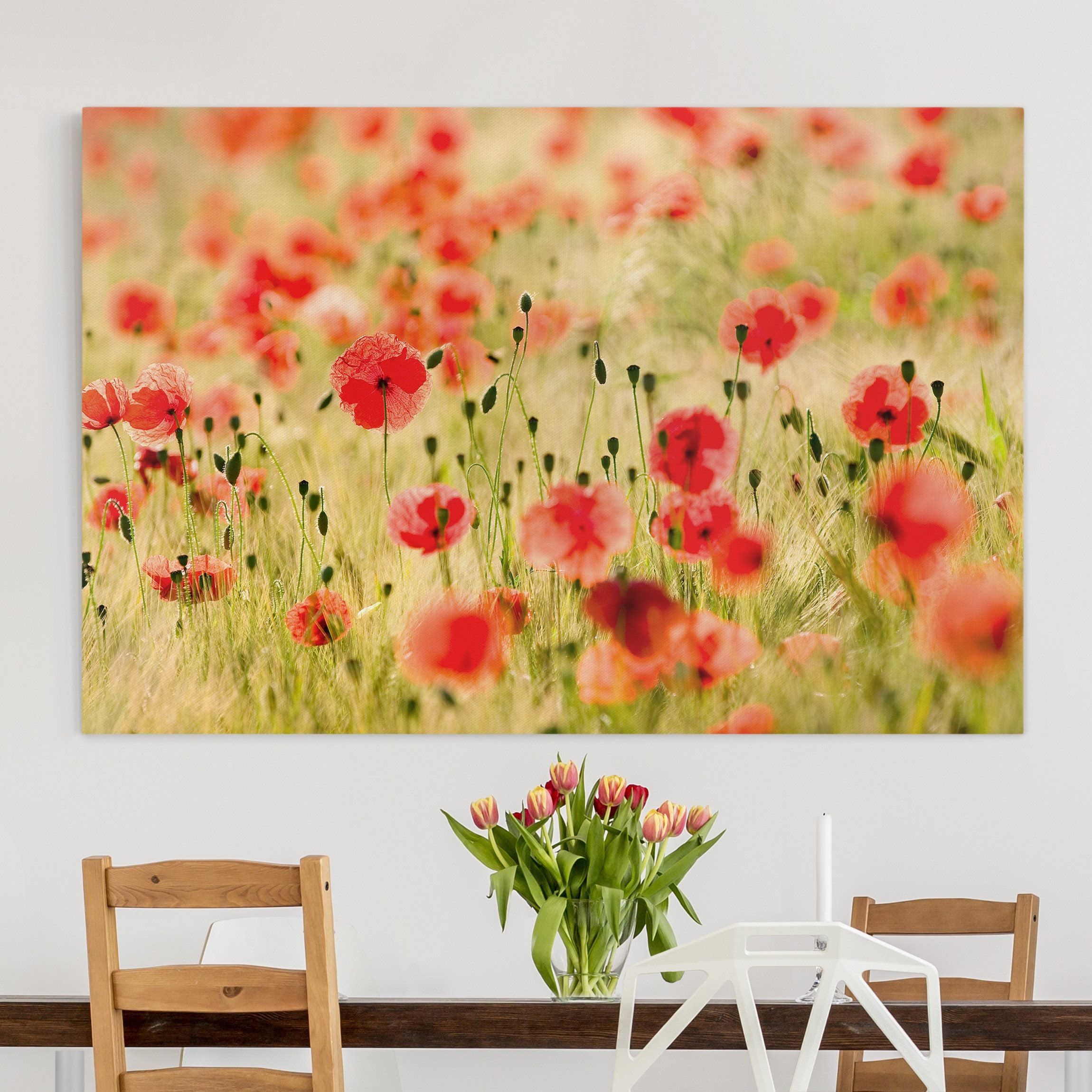 Impression sur toile tableau sur toile châssis vert botanique fleur ...