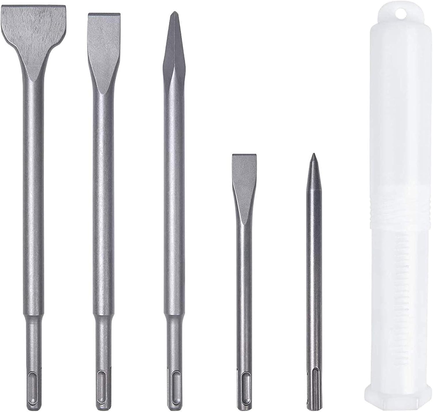 Burins SDS Plus, Lot 5 Burins avec 2 Burins Pointe et 3 Burins Plats ...