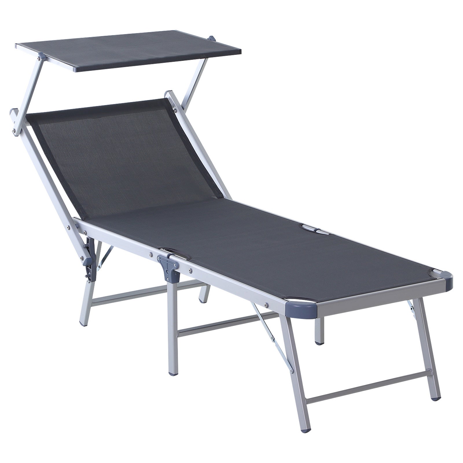 Transat bain de soleil pliable inclinable alu textilène | Leroy Merlin