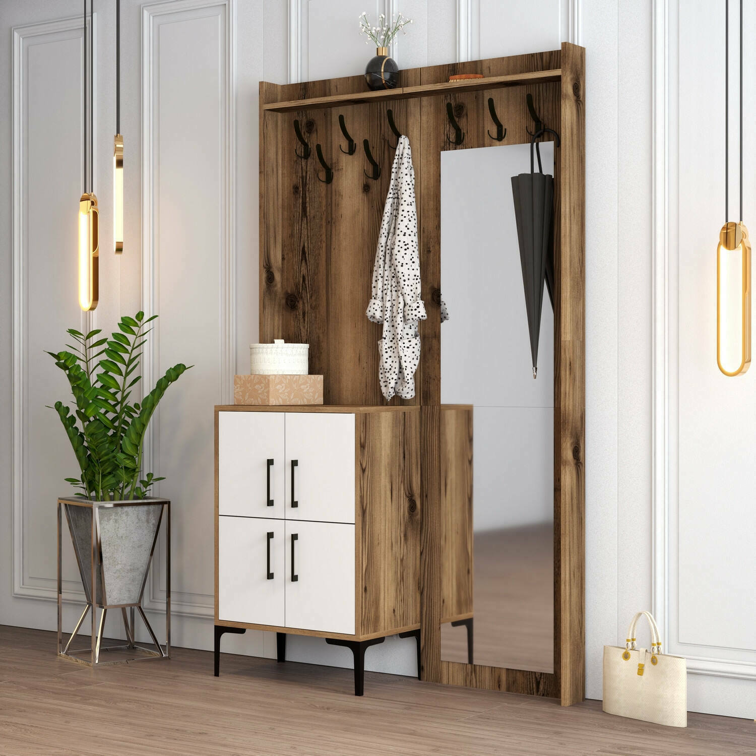 Meuble d'entrée Isidore, Crochet d'entrée, Composition pour l'atrium ...