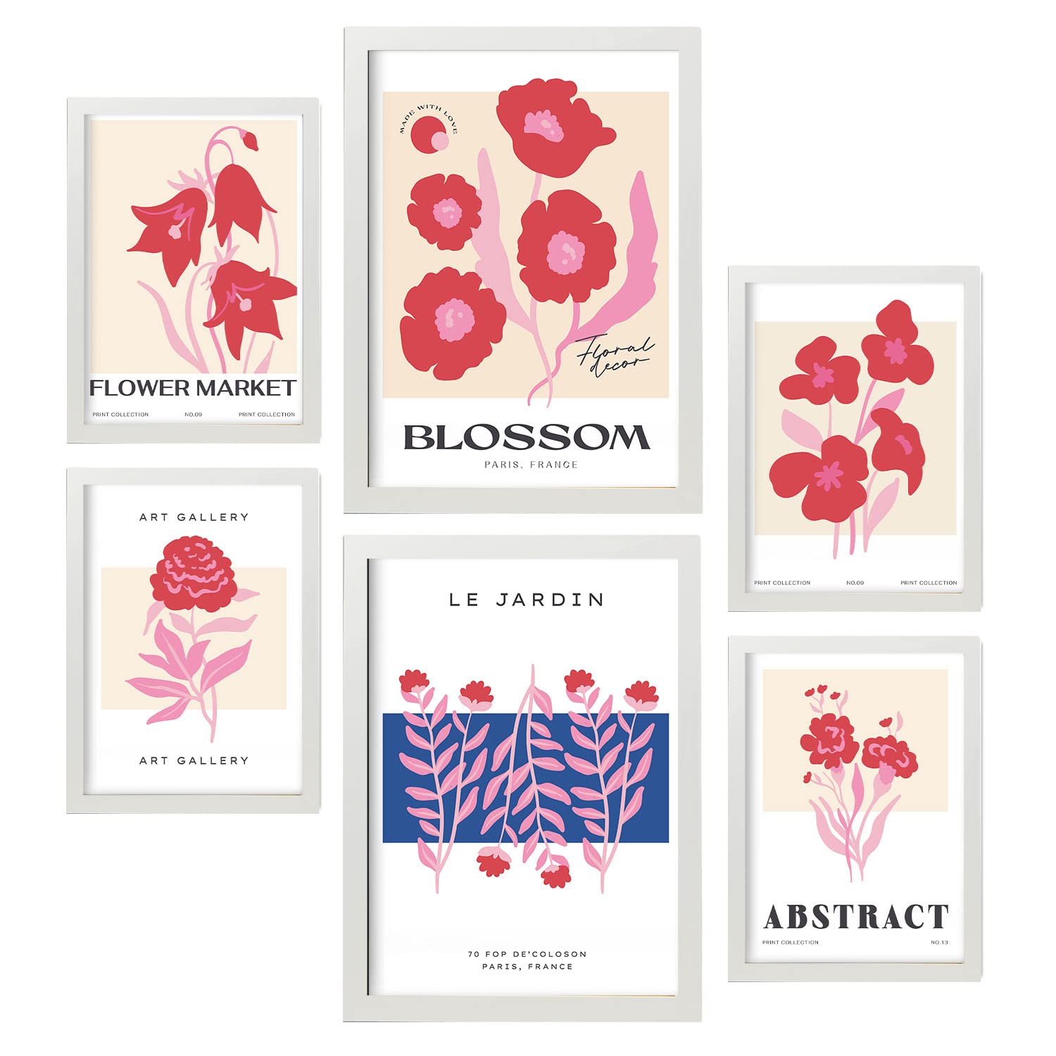 Nacnic Lot De 6 Affiches De Fleurs Épanouissement Impressions Nature Et ...