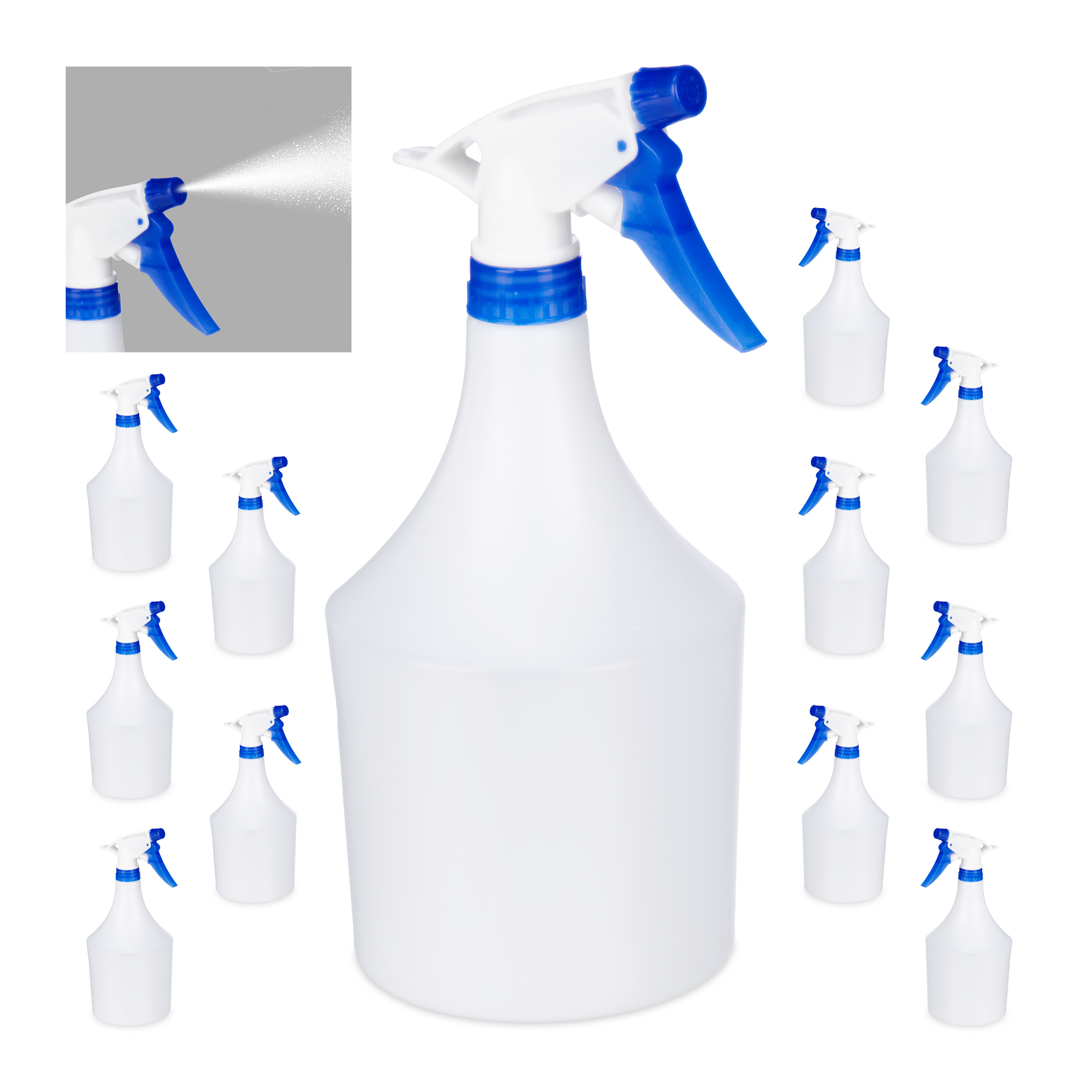 Set de 12 pulverizadores 1 Litro, Boquilla Ajustable, Bote de Spray con ...