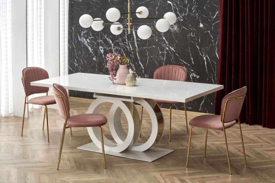 Table à manger extensible blanc laqué 160cm Goma | Leroy Merlin