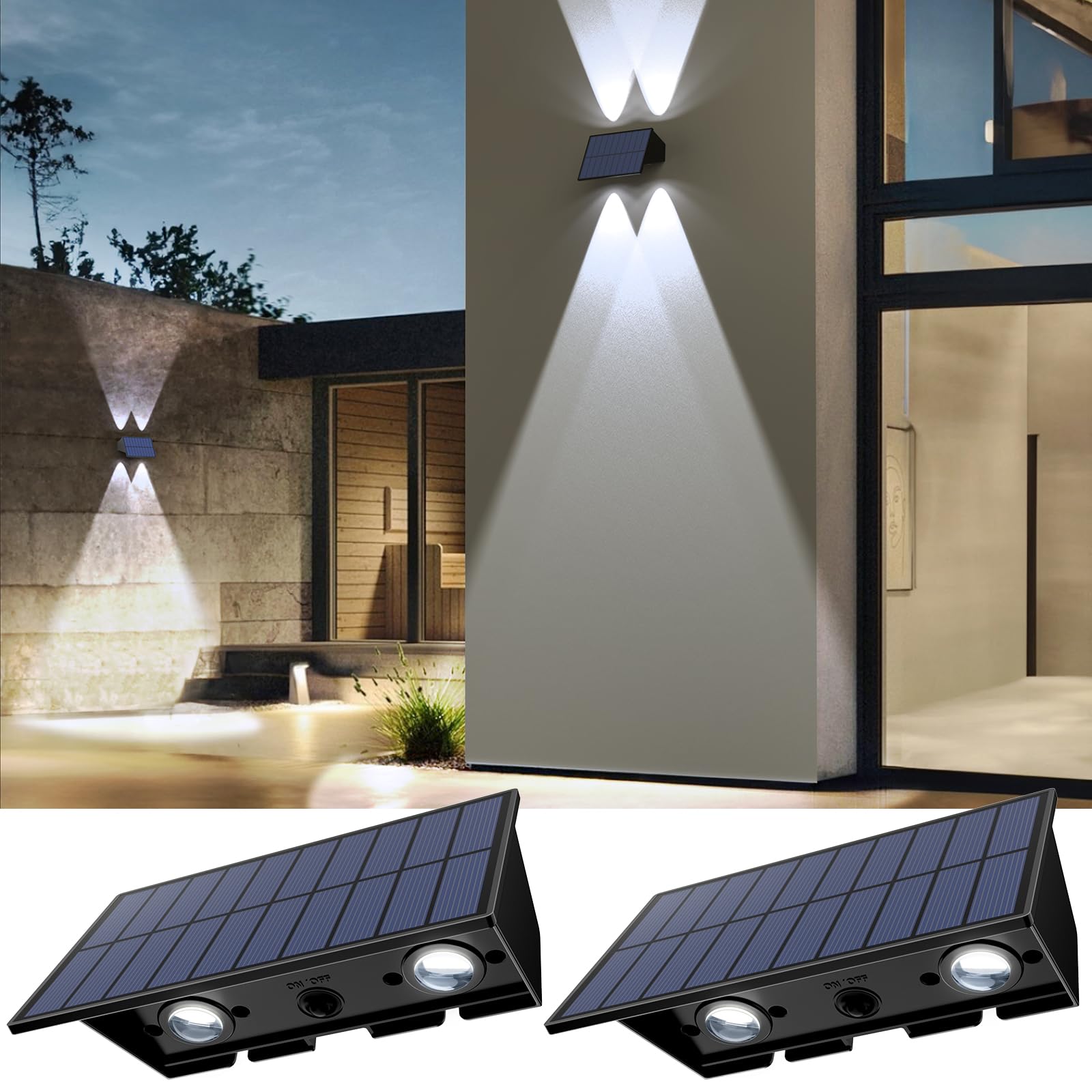 Lampade Da Parete Solari Per Esterni Luci Da Esterno Solari 2PACK IP54 Lampade Da Parete Solari Per Esterni Luci Da Esterno Solari 2PACK IP54