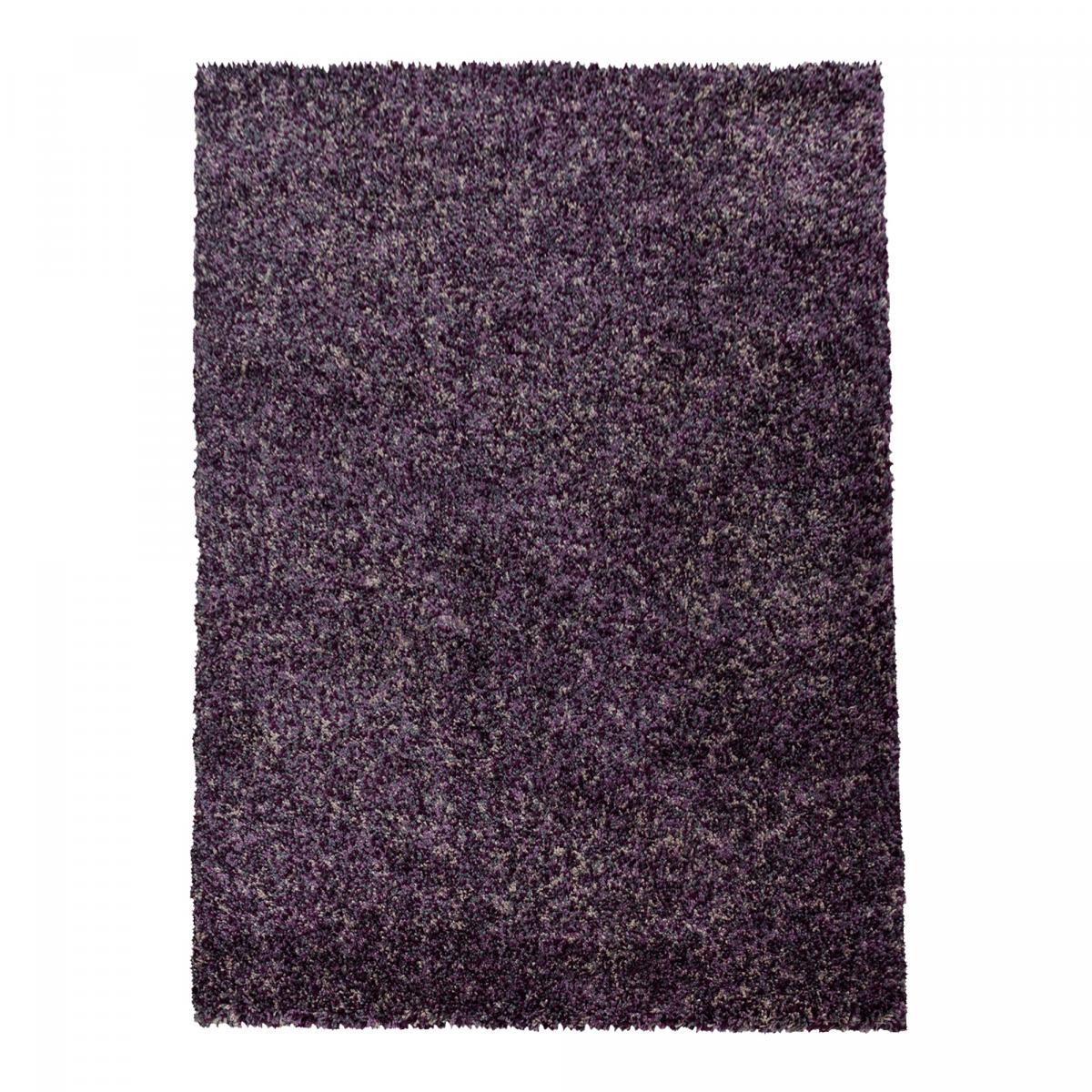 Tapis poils longs shaggy 140x200 rectangle tissé lilas motif faux uni UNI D | Leroy Merlin