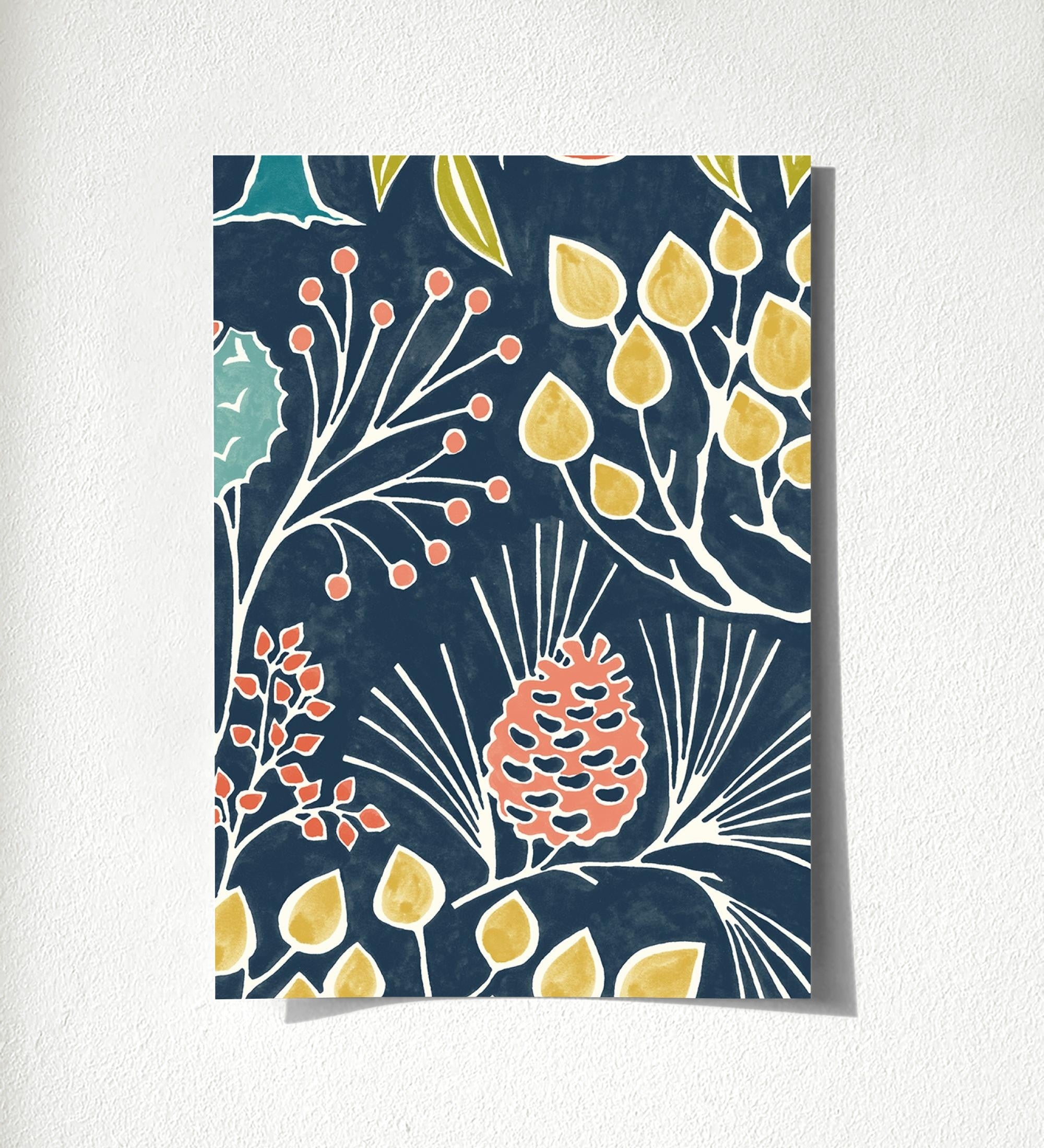 Échantillon DIN A4 de Papier peint vinyle arbres fruitiers style ...