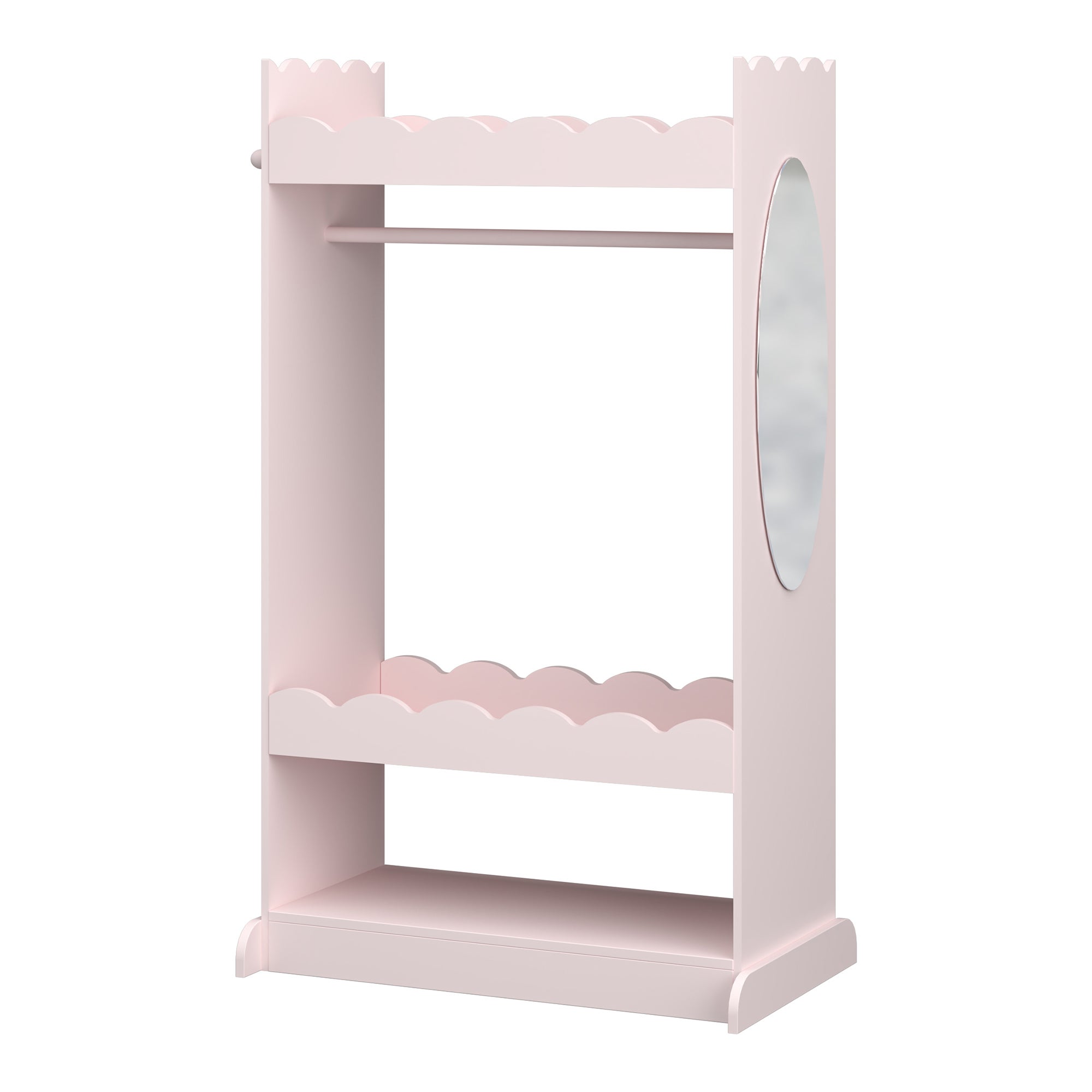 Perchero burro infantil Vestnes con espejo 100x94x38cm Rosa [en.casa ...