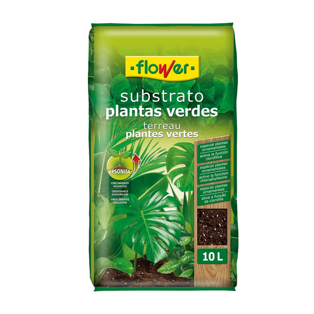 FLOWER Substrato Plantas Verdes, 10 Litros | Leroy Merlin