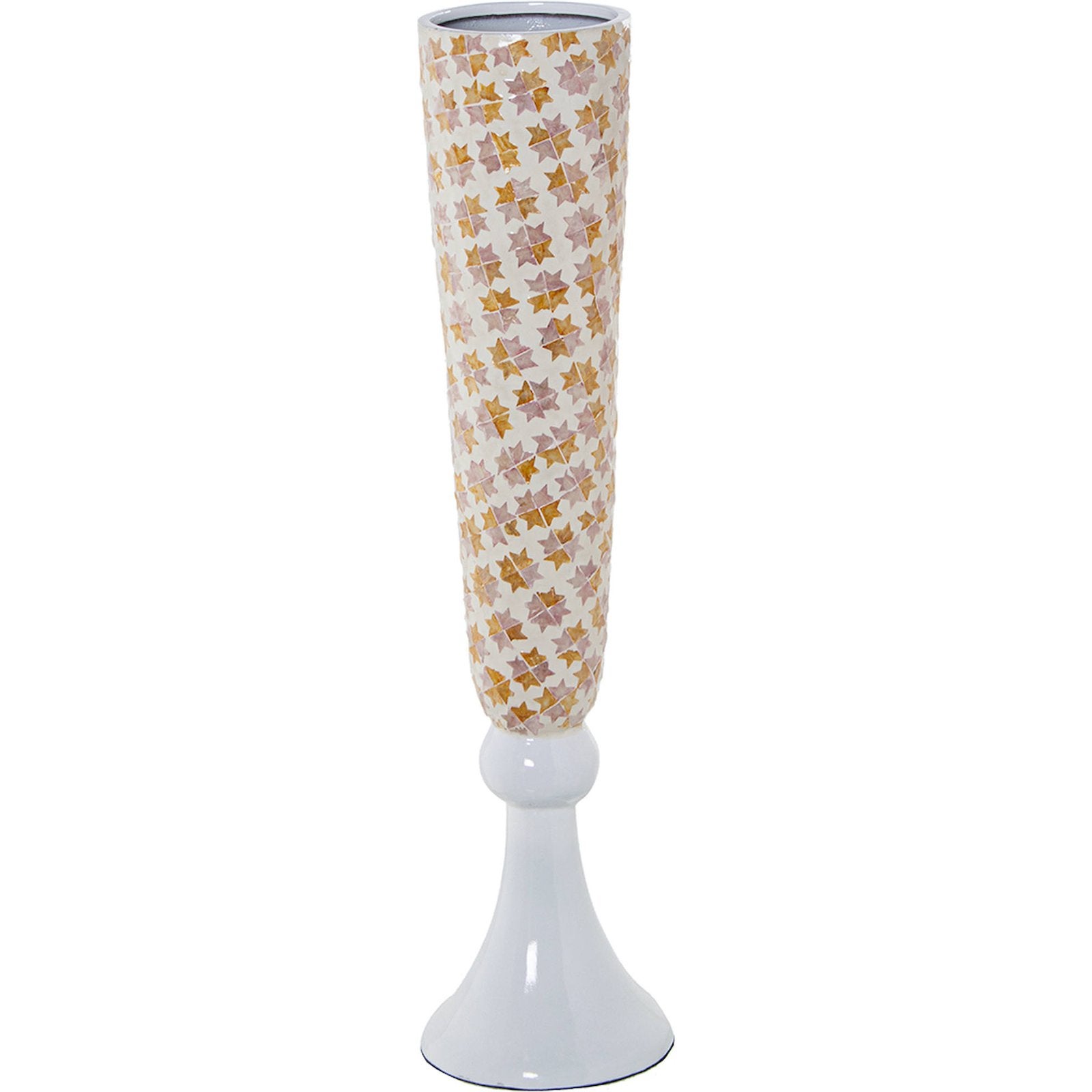 Vase élégant blanc motif étoilé pour intérieur chic 17 x 17 x 91 cm ...