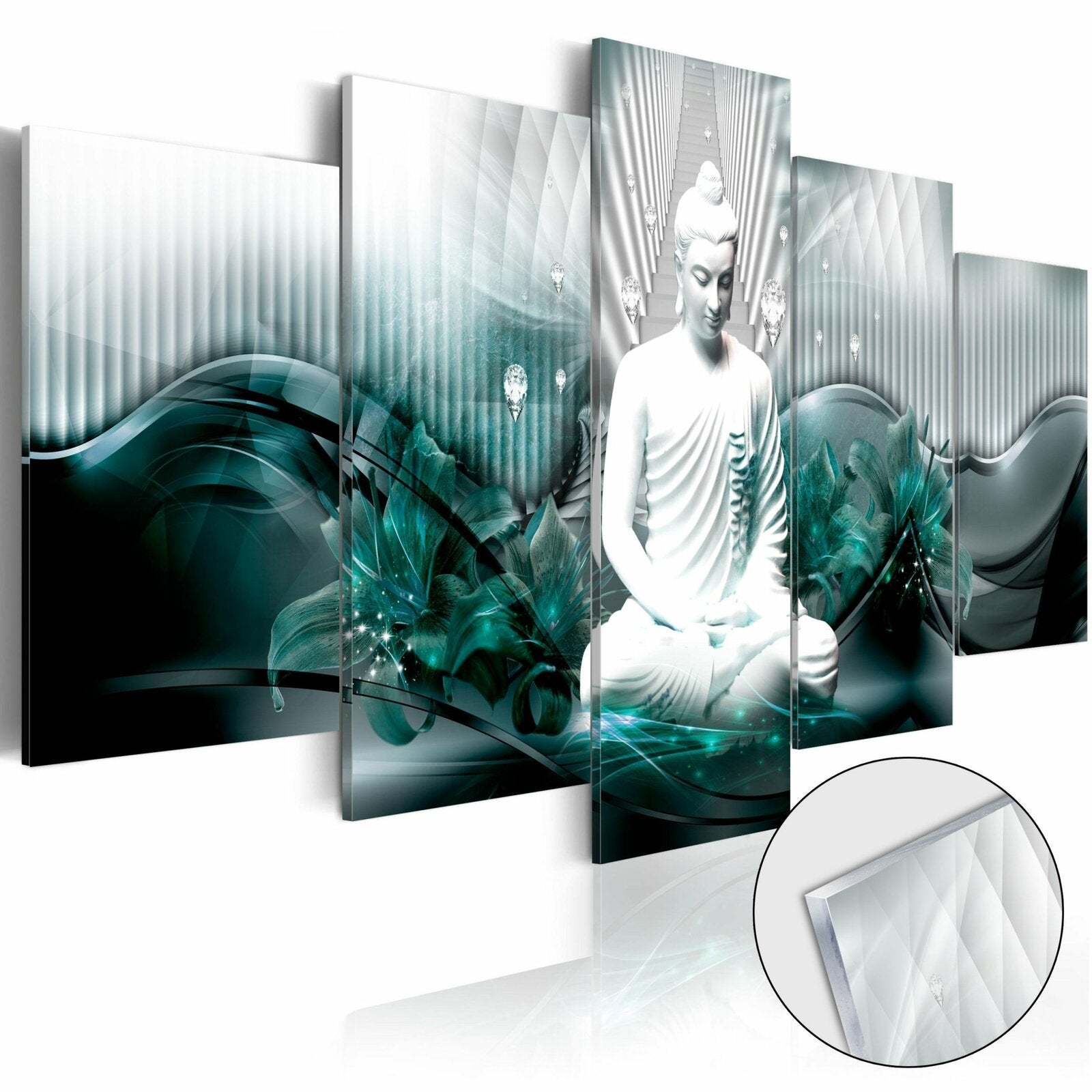 Tableau sur verre méditation d'azur - 100 x 50 cm | Leroy Merlin