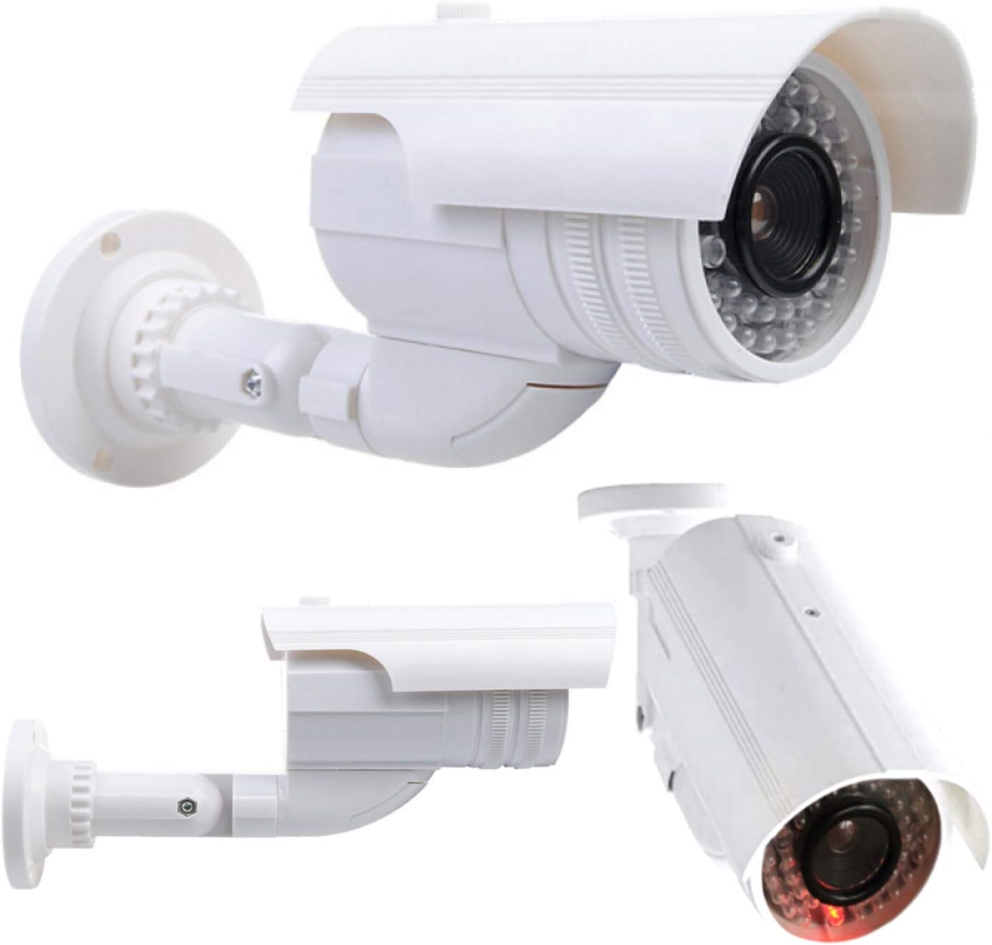 Lot de 2 caméras factice avec objectif LED clignotantes étanches pour l ...
