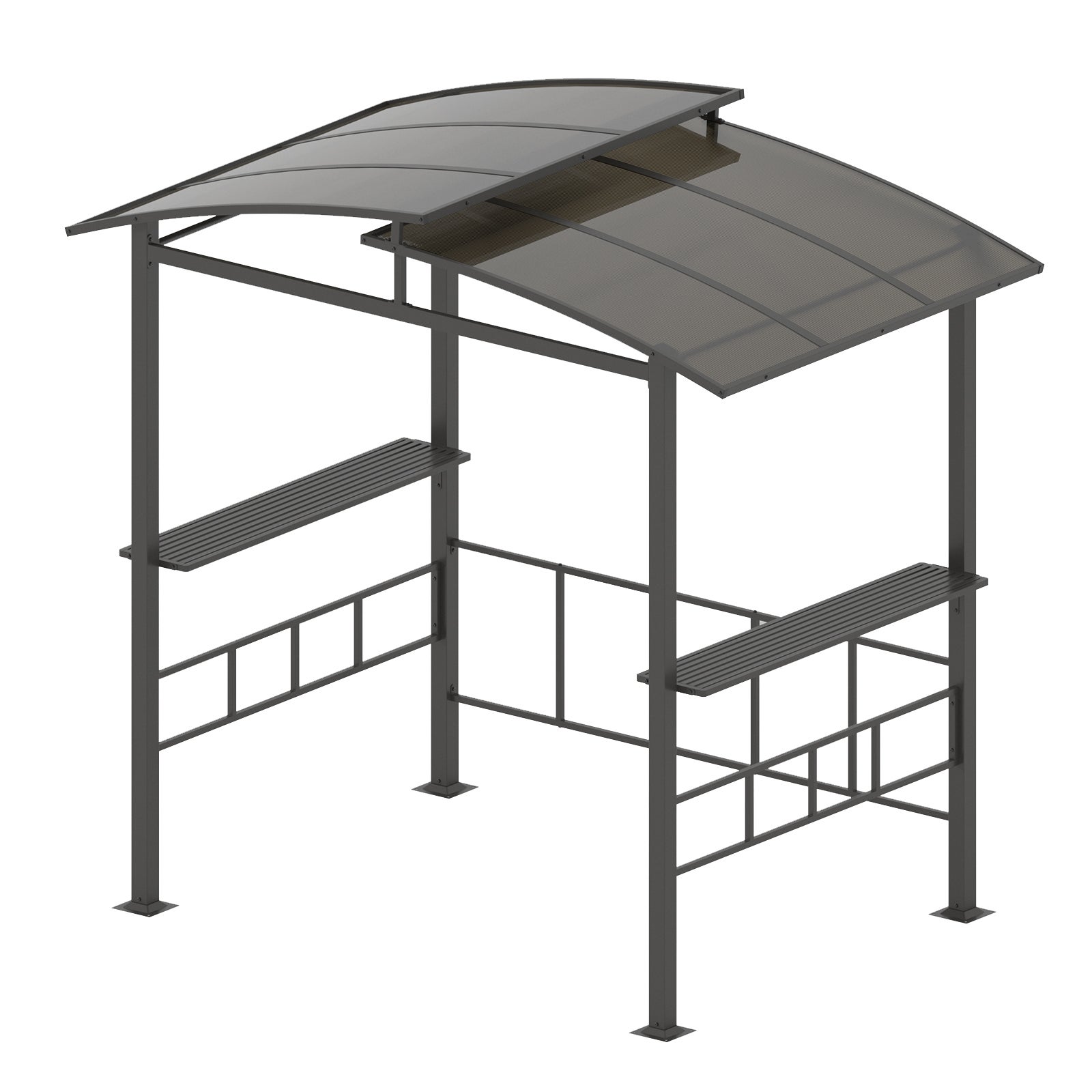 Tonnelle de Barbecue Exterieur avec Toit Rigide en PC, Abri Barbecue ...