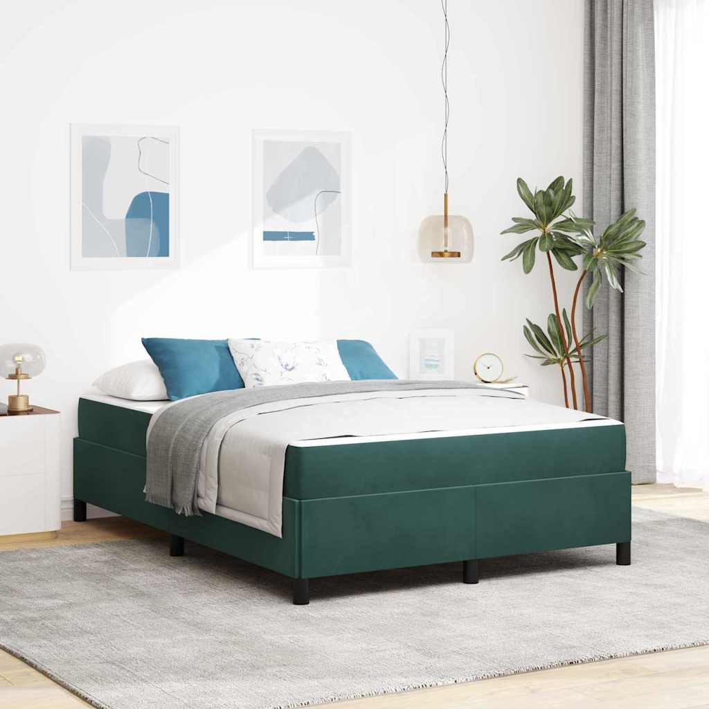 Estructura de cama Verde oscuro, Blanco y Verde 140 x 190 cm vidaXL ...