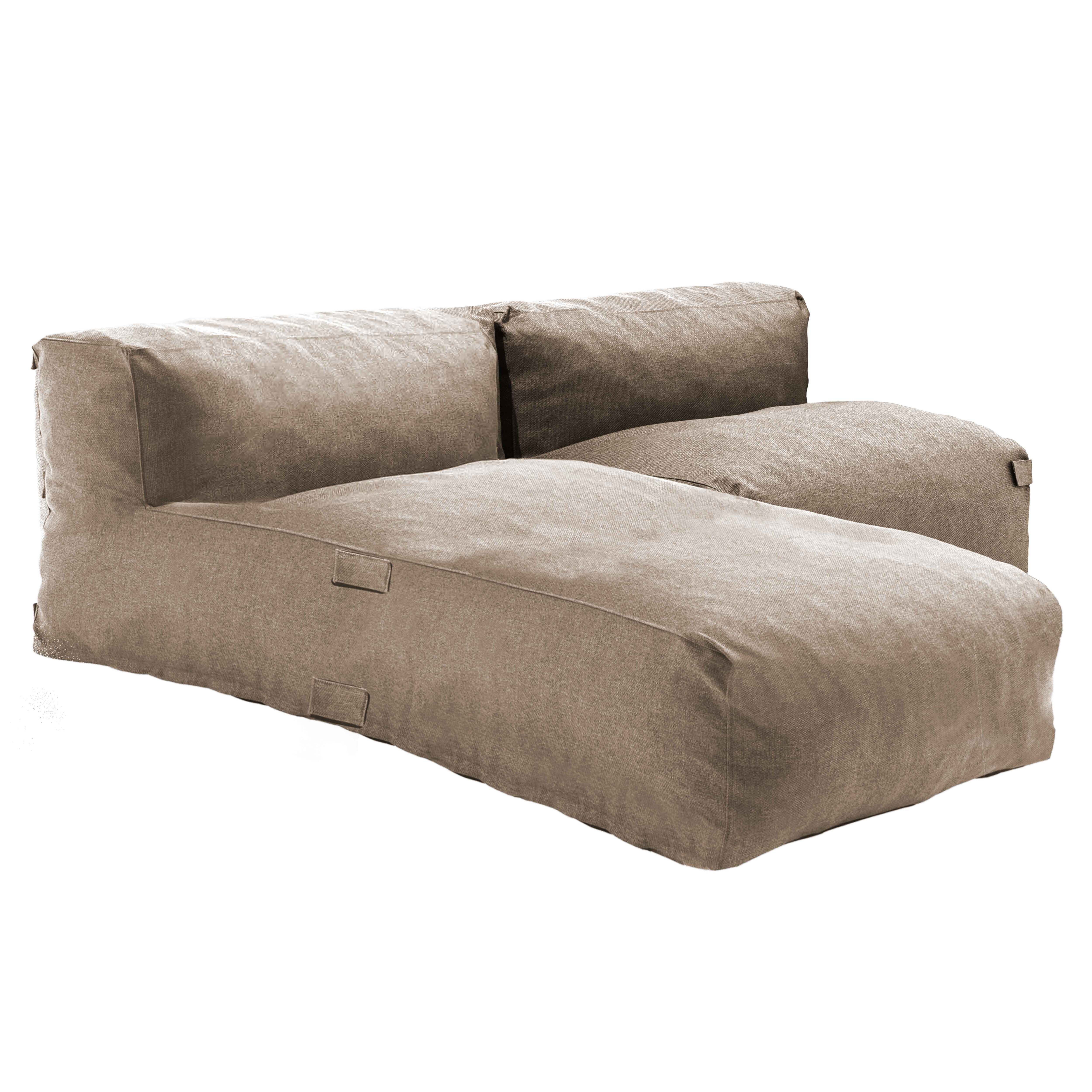 Mueble de jardín modular de 2 plazas con chaise longue beige, Mixi ...