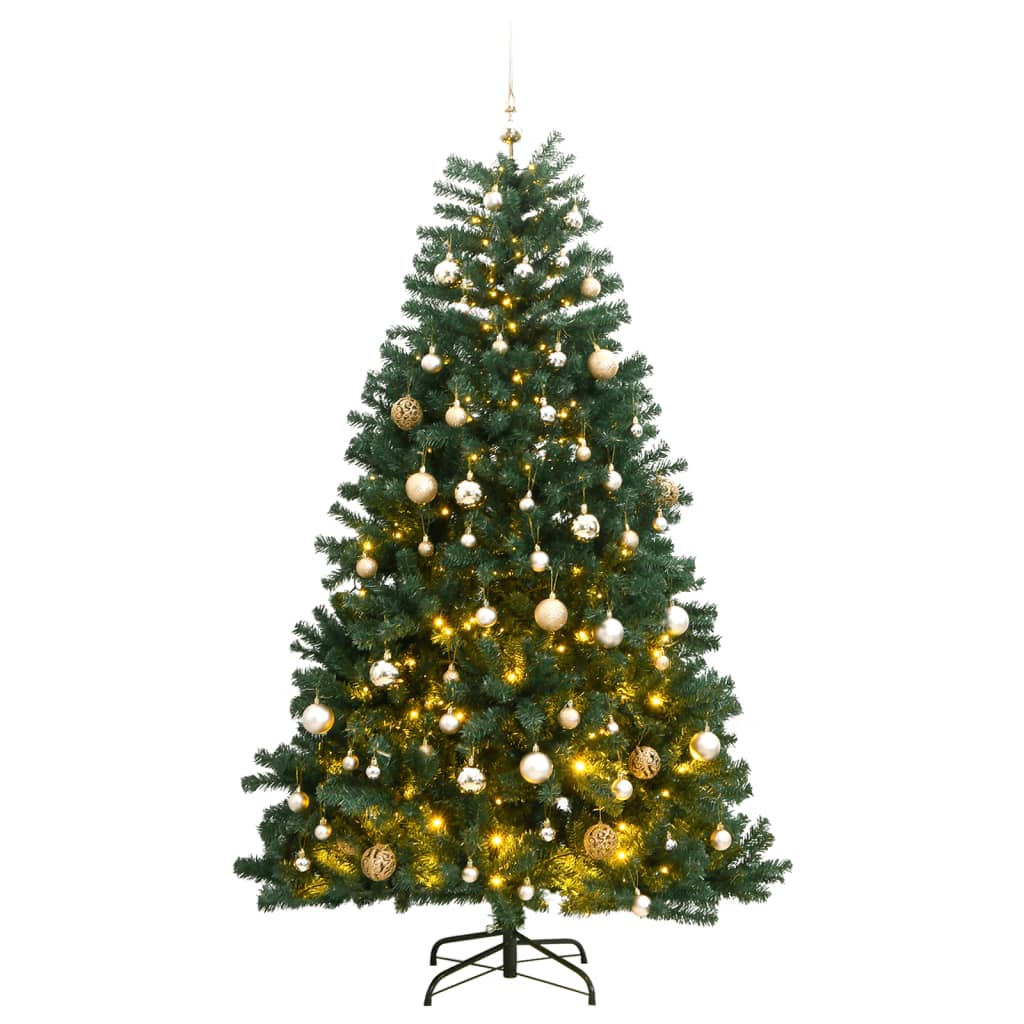 Sapin de No?l artificiel articulé 300 LED et boules 210 cm | Leroy Merlin
