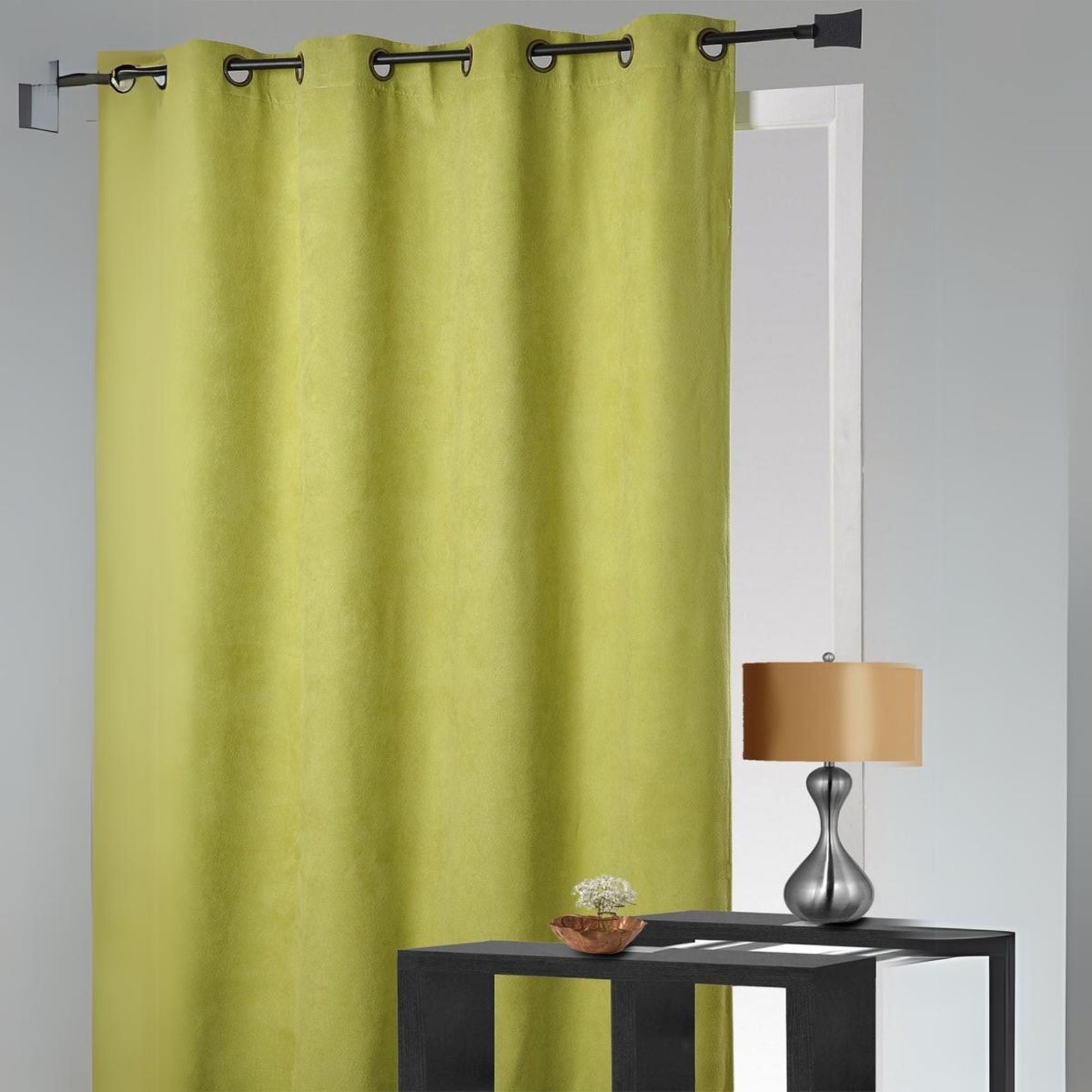Rideau obscurcissant et isolant aspect Velours - Vert clair - 140x260 ...