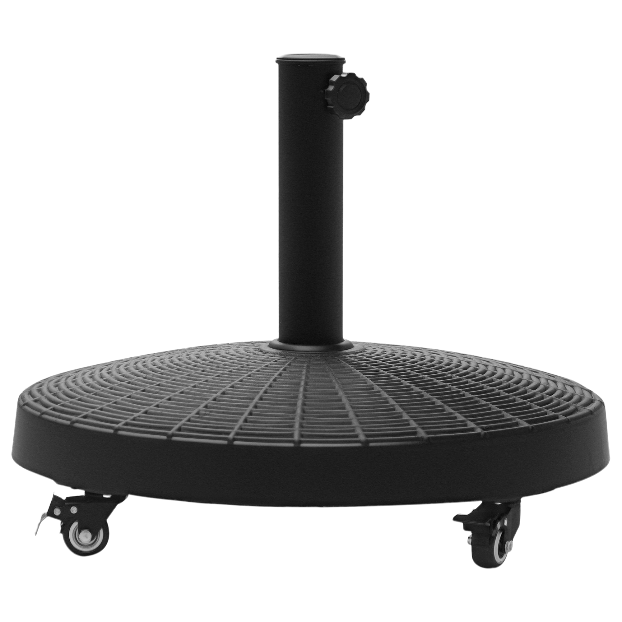 Pied de parasol - Base de lestage à roulettes - Résine et métal - Noir ...