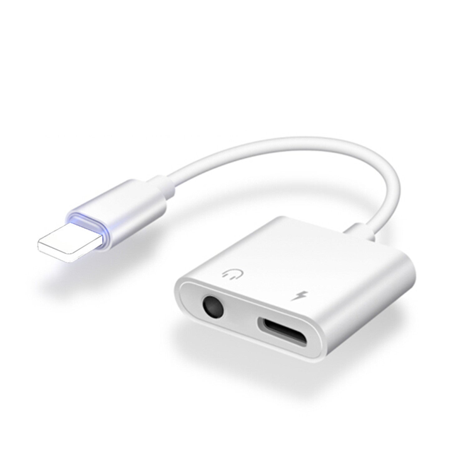 Adaptateur casque 2 en 1 pour iPhone (Lightning vers prise jack 3,5 mm ...