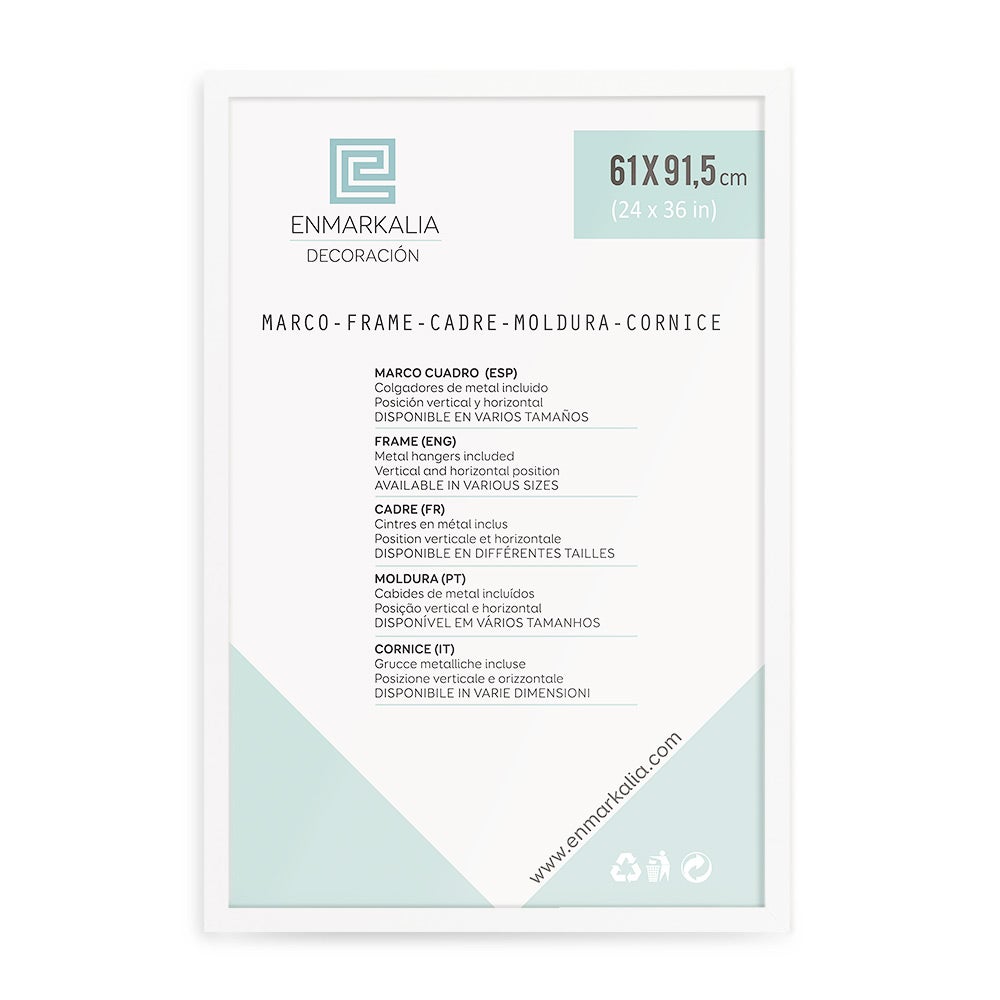 Marco para Poster, Medida 61x91,5 cm, Color Blanco (moldura 30x15 mm ...