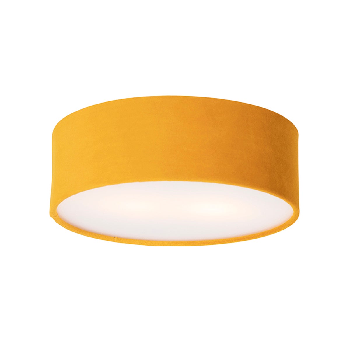 Plafón moderno amarillo con interior dorado 30 cm - Drum | Leroy Merlin