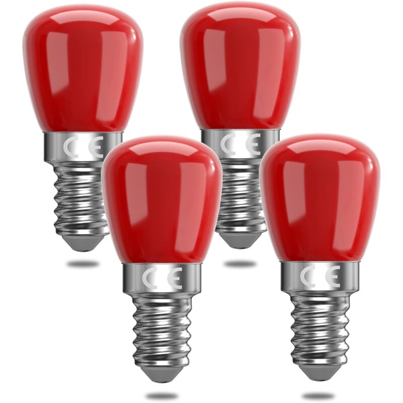 Lot de 4 ampoules LED rouges E14 3 W E14, ampoules LED décoratives ...