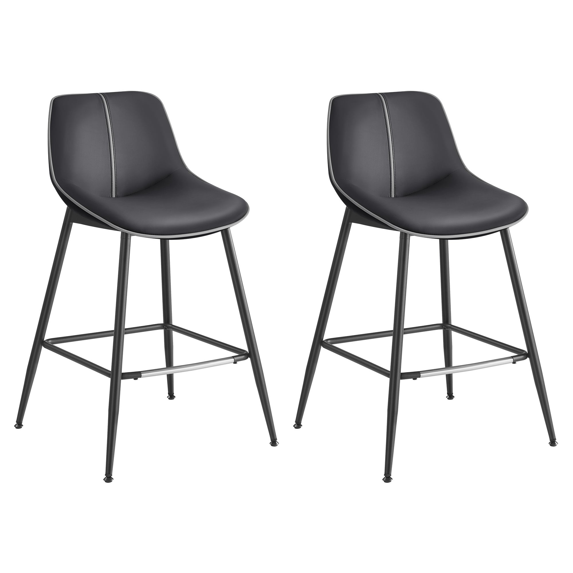Tabourets de Bar, Lot de 2, Ergonomique, PU, Structure Métallique avec ...