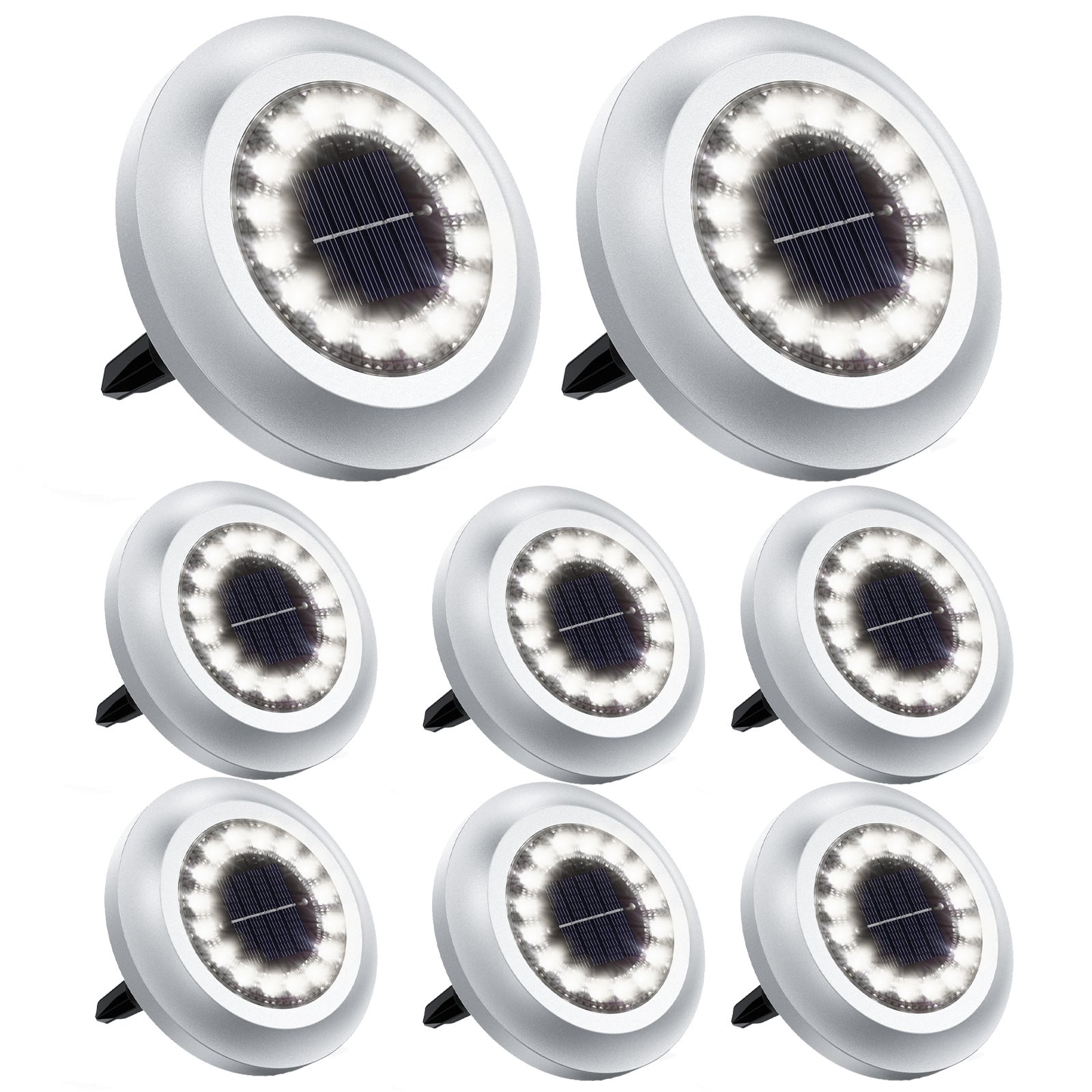 Lot de 8 lampes solaires d'extérieur, lampes solaires de jardin à 16 LED, lampes solaires d ...