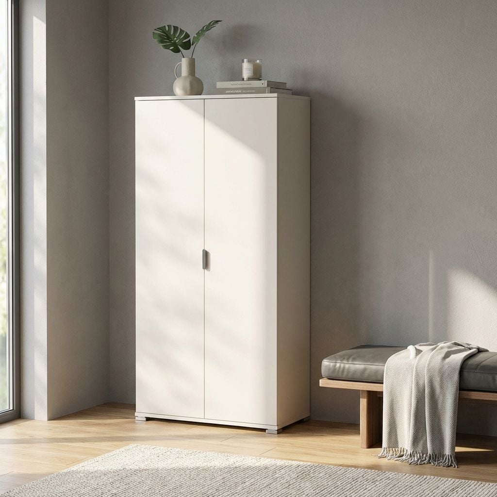 Milani Home - armadio multiuso 2 ante 75 x 38 x 174 cm, bianco ...