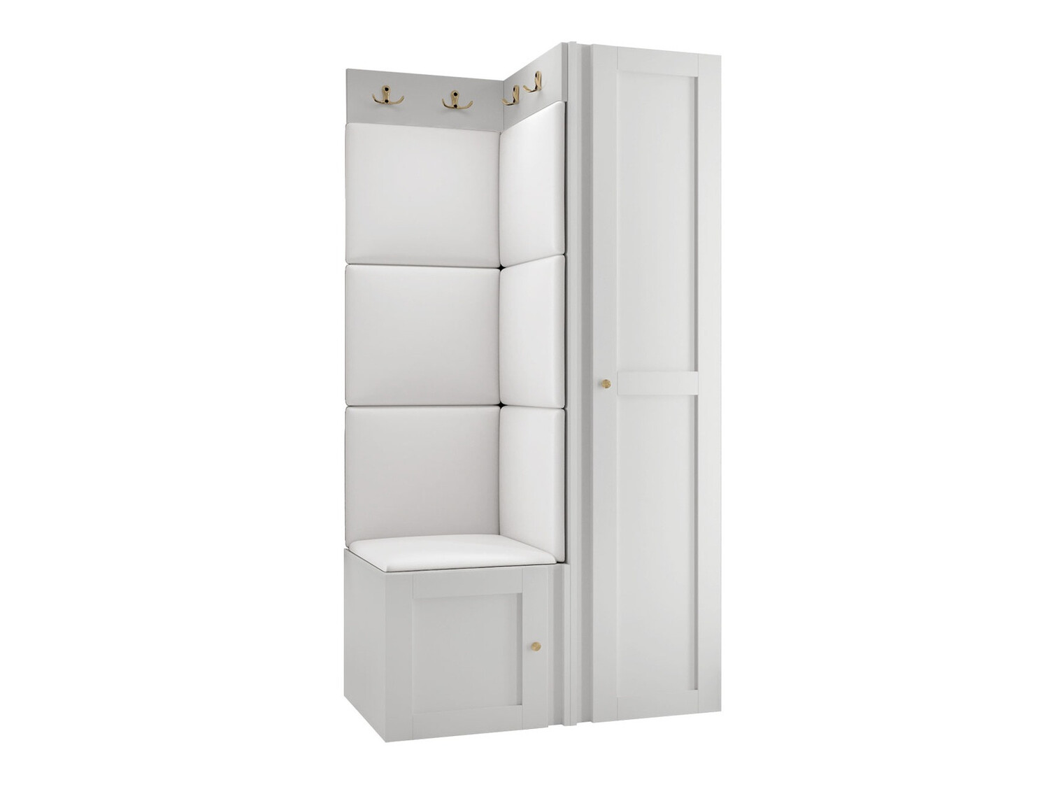 Conjunto de recibidor Hartford 381, 186x82x46cm, Blanco, Cuero ... Conjunto de recibidor Hartford 381, 186x82x46cm, Blanco, Cuero ...