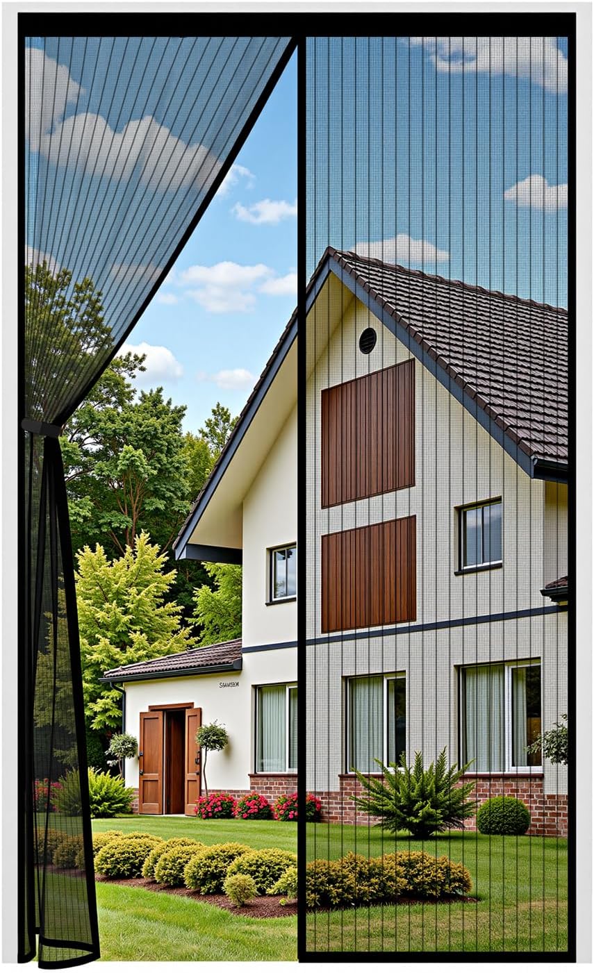 Mosquitera para puerta ventana gruesa 90 210 cm, malla muy fina y densa, mosquitera para puerta ...