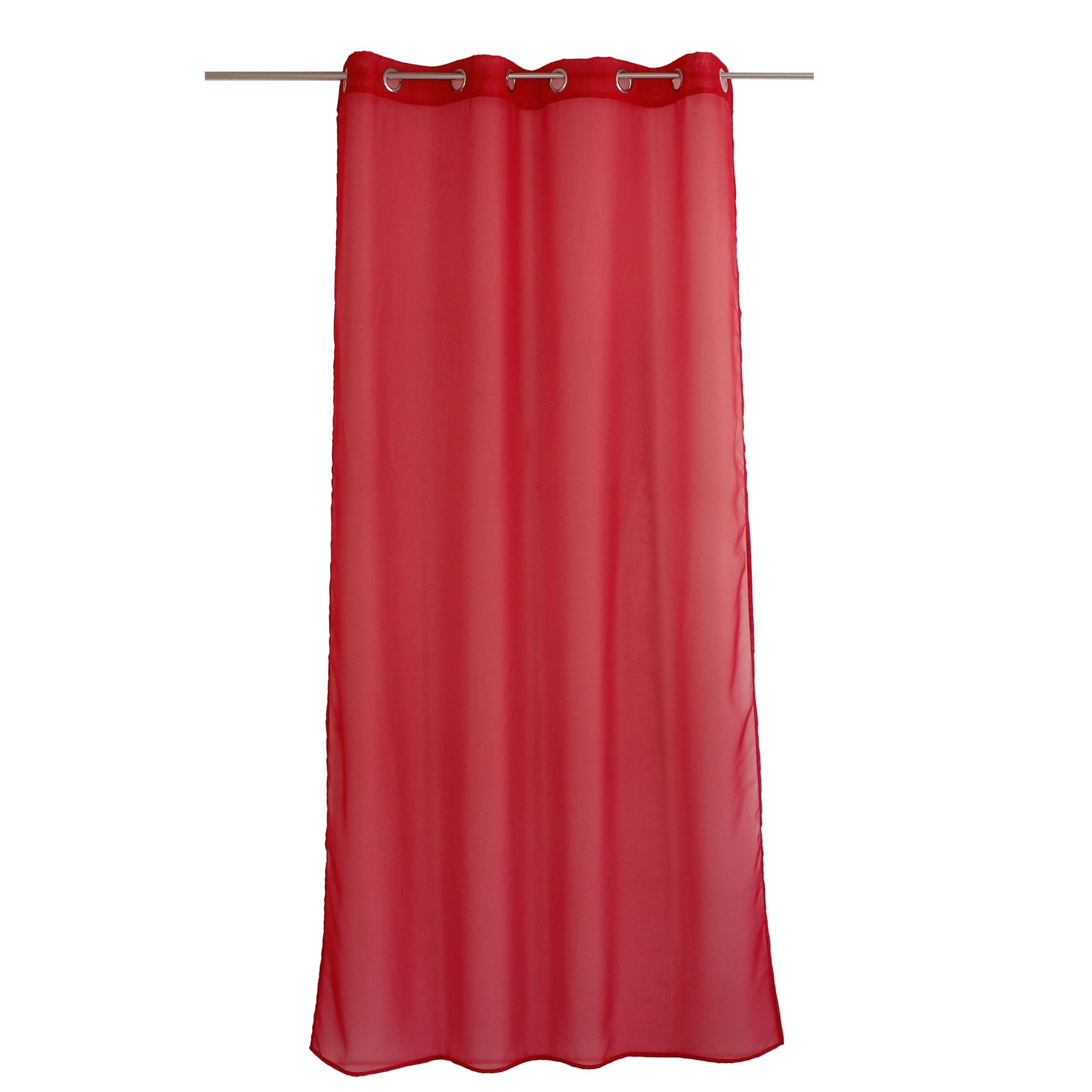 Voilage à œillets uni - Rouge - 140x240 cm - Polyester | Leroy Merlin