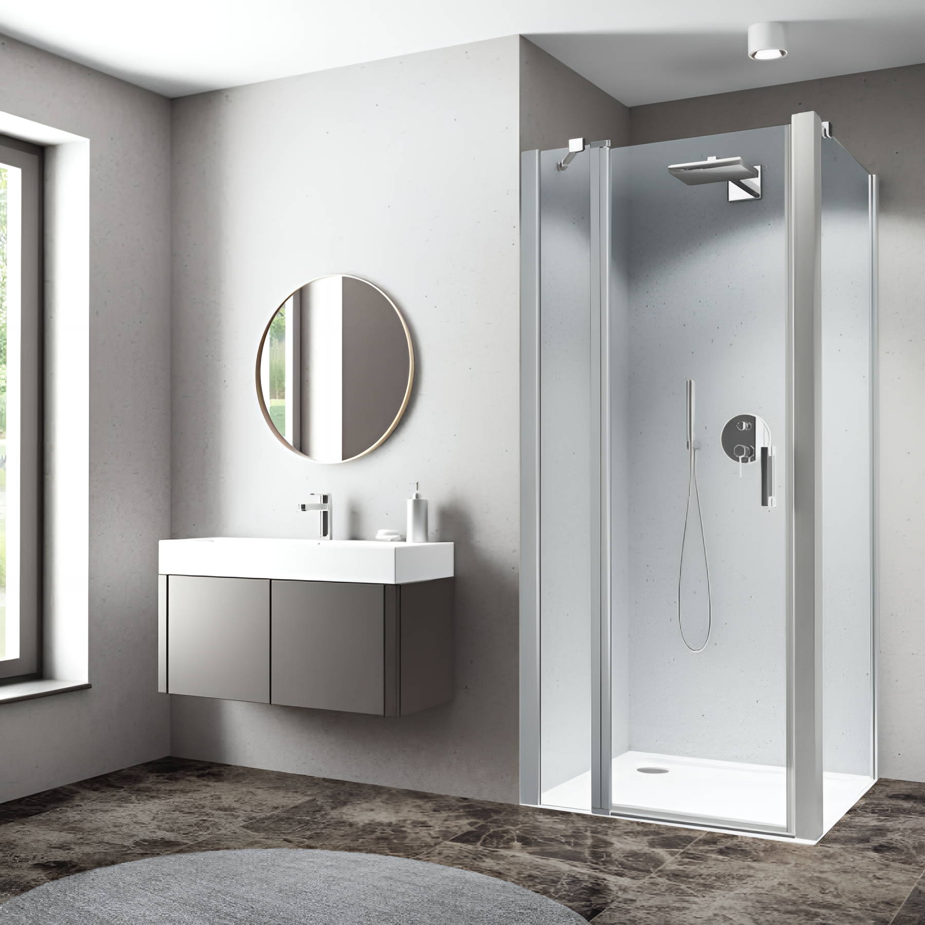 Paroi de douche fixe largeur 120 cm hauteur 200 cm profilé argent poli ...