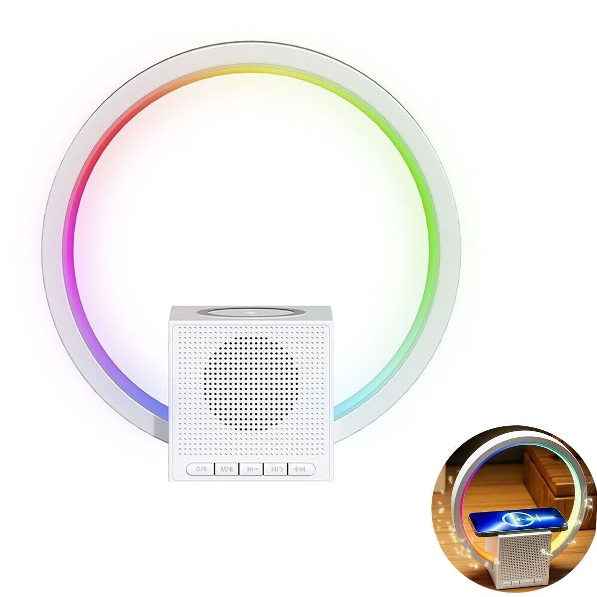 CASSA SPEAKER RICARICABILE LAMPADA LED RGB RICARICA WIRELESS BLUETOOTH ...