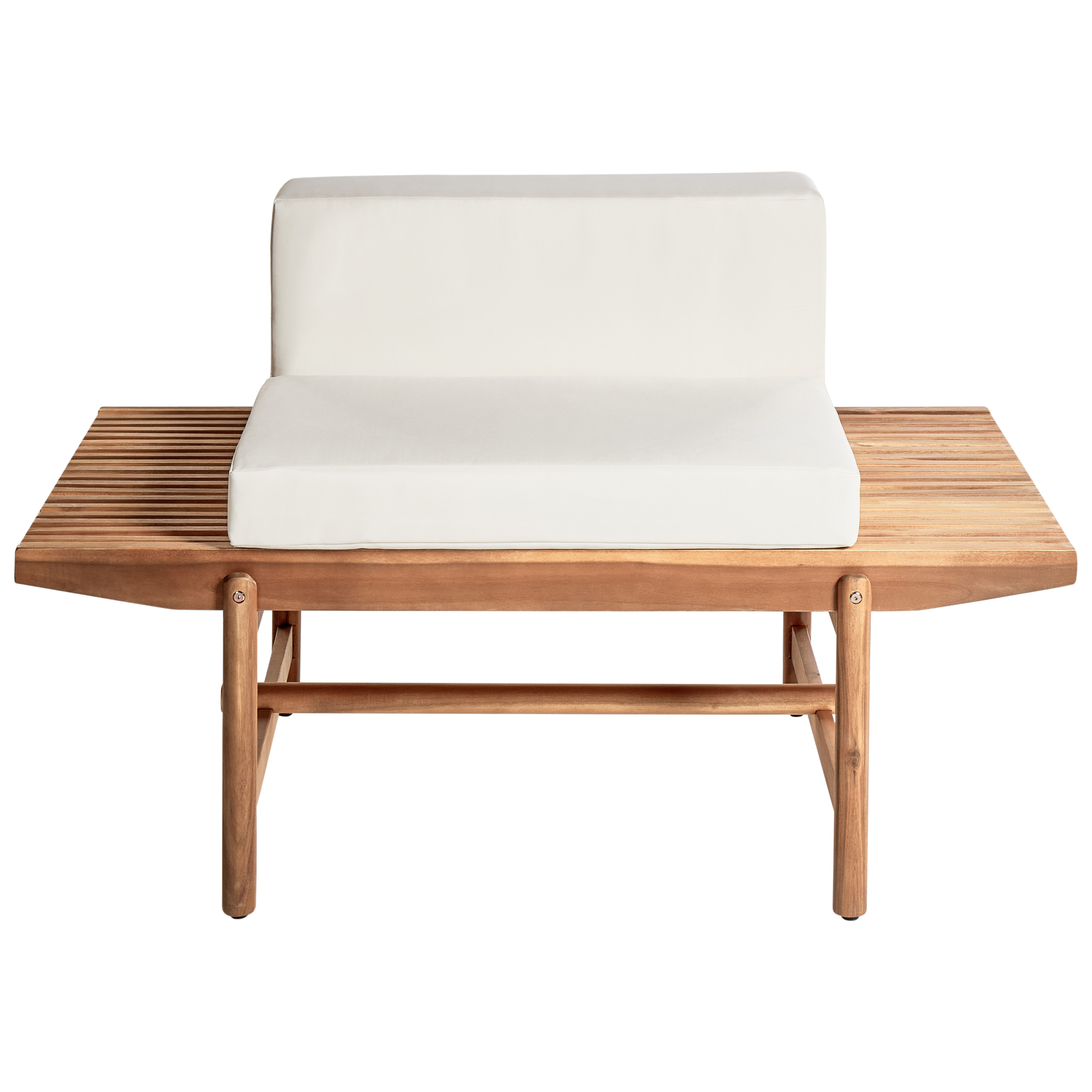 Banc avec coussin d'assise GIAVENO 135 cm Acacia Blanc cassé | Leroy Merlin