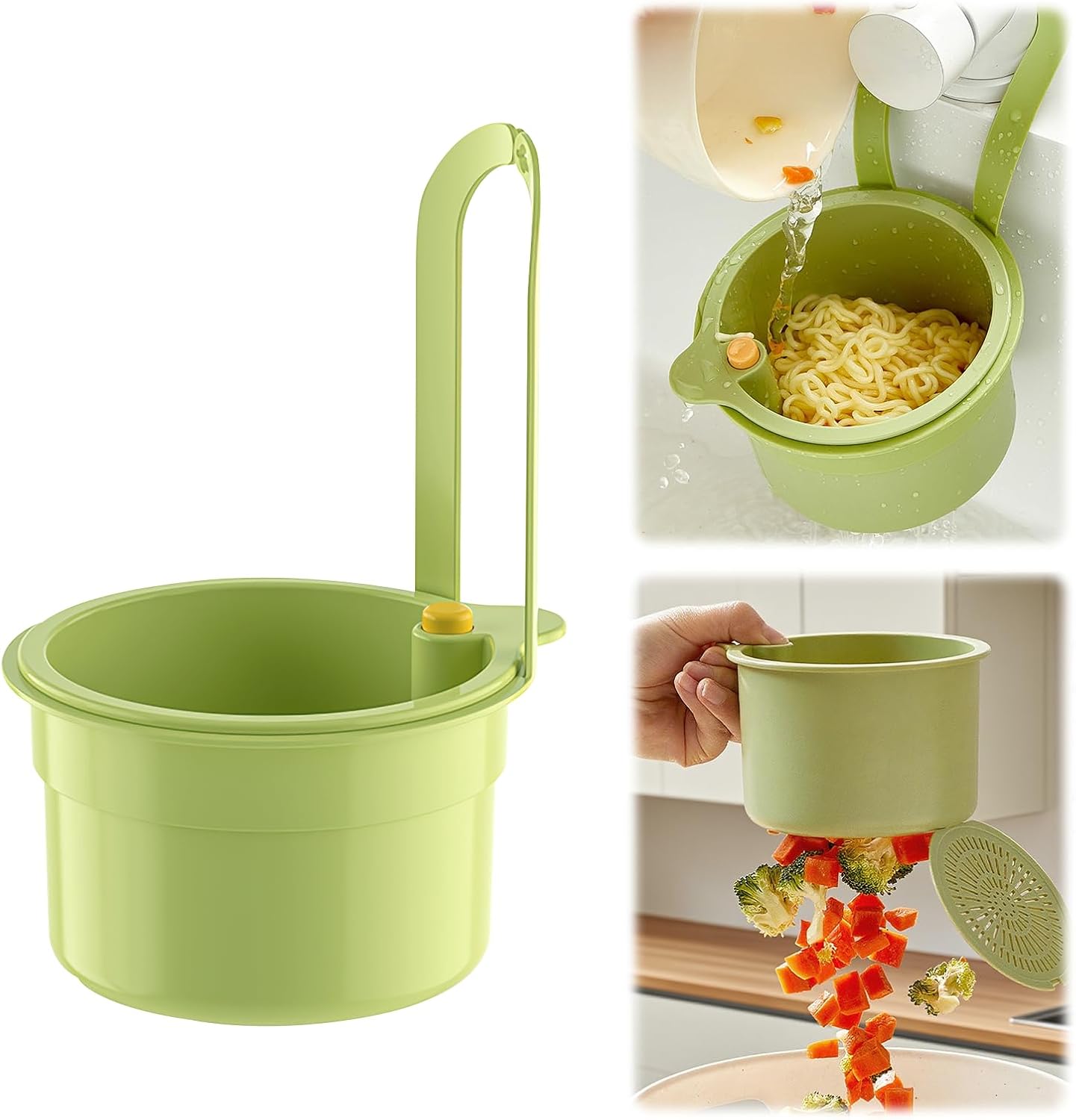 (Verde) Colador a presión, Colador colgante para fregadero de cocina ...