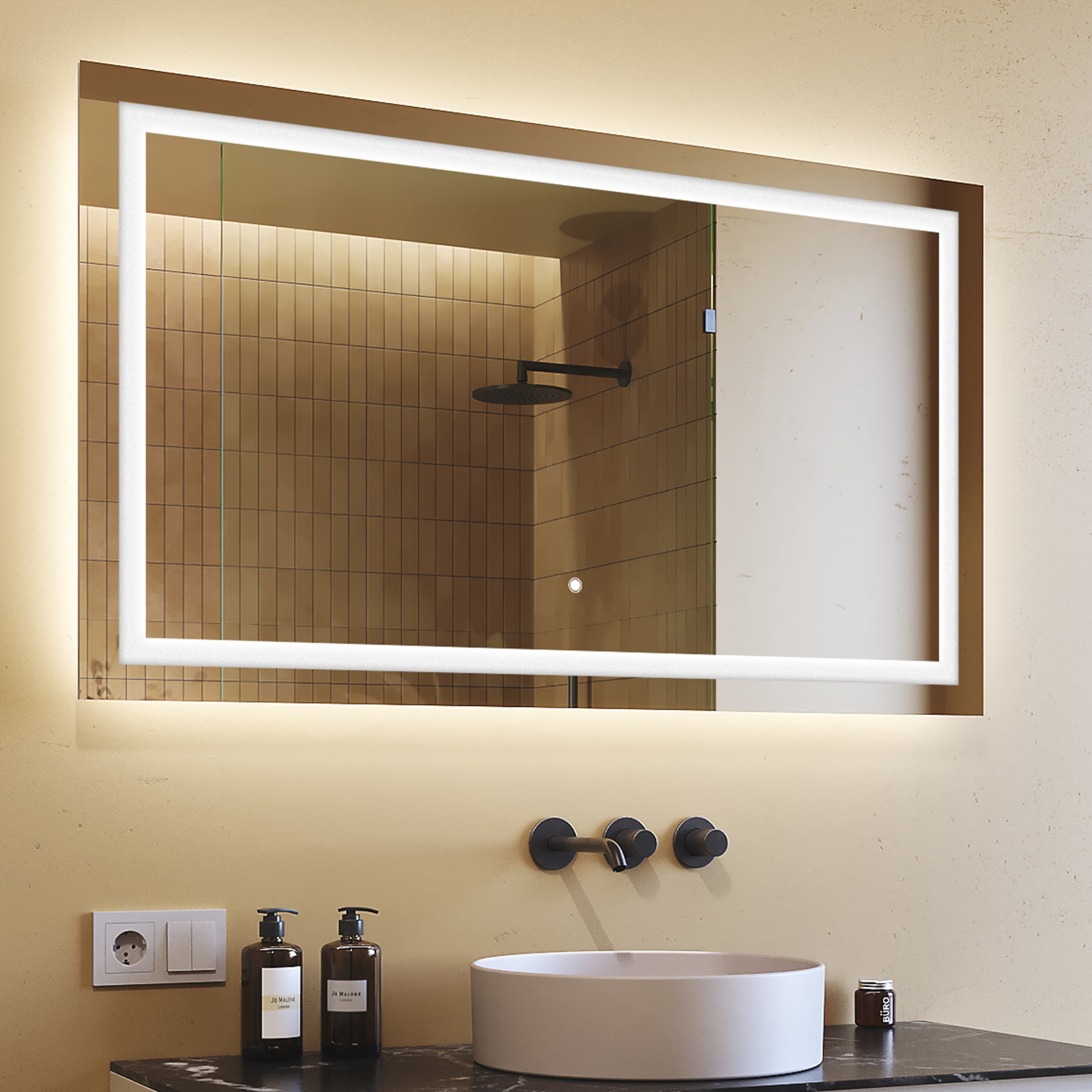 Miroir avec LED Illumination Salle de Bain (120x70cm) LED Lumineux ...