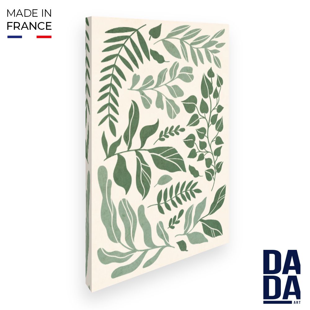 Toile Feuilles illustrées / 60x90cm / Fabriqué en France / DADA ART ...