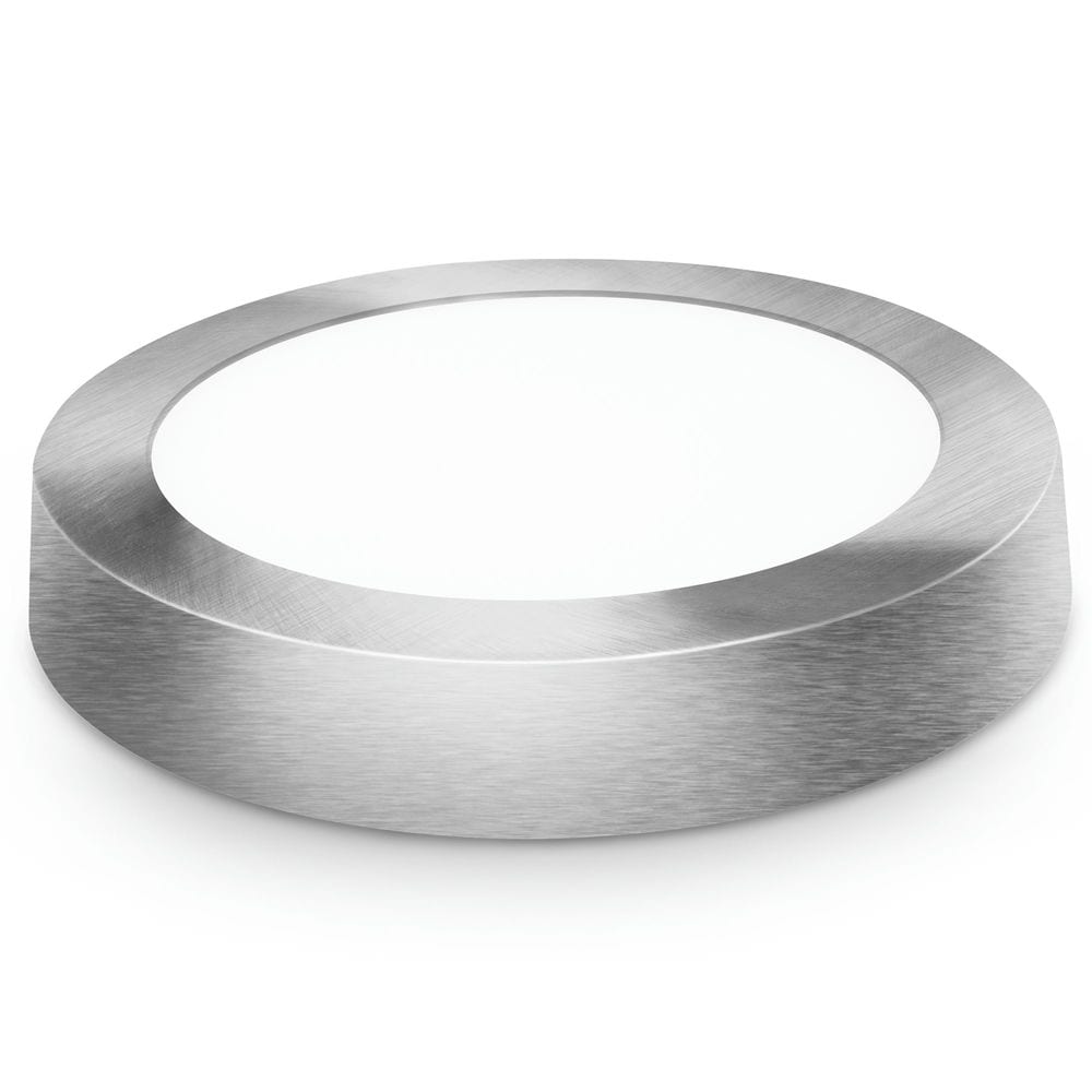 Downlight LED surface ronde argent mat 12w neutre | Leroy Merlin