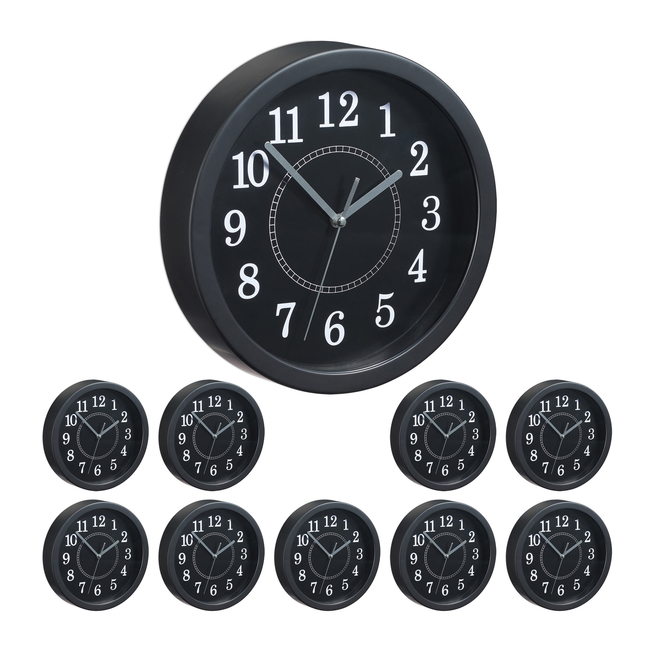 Horloge murale ronde, lot de 10, 20 cm, Petite pendule à accrocher au ...