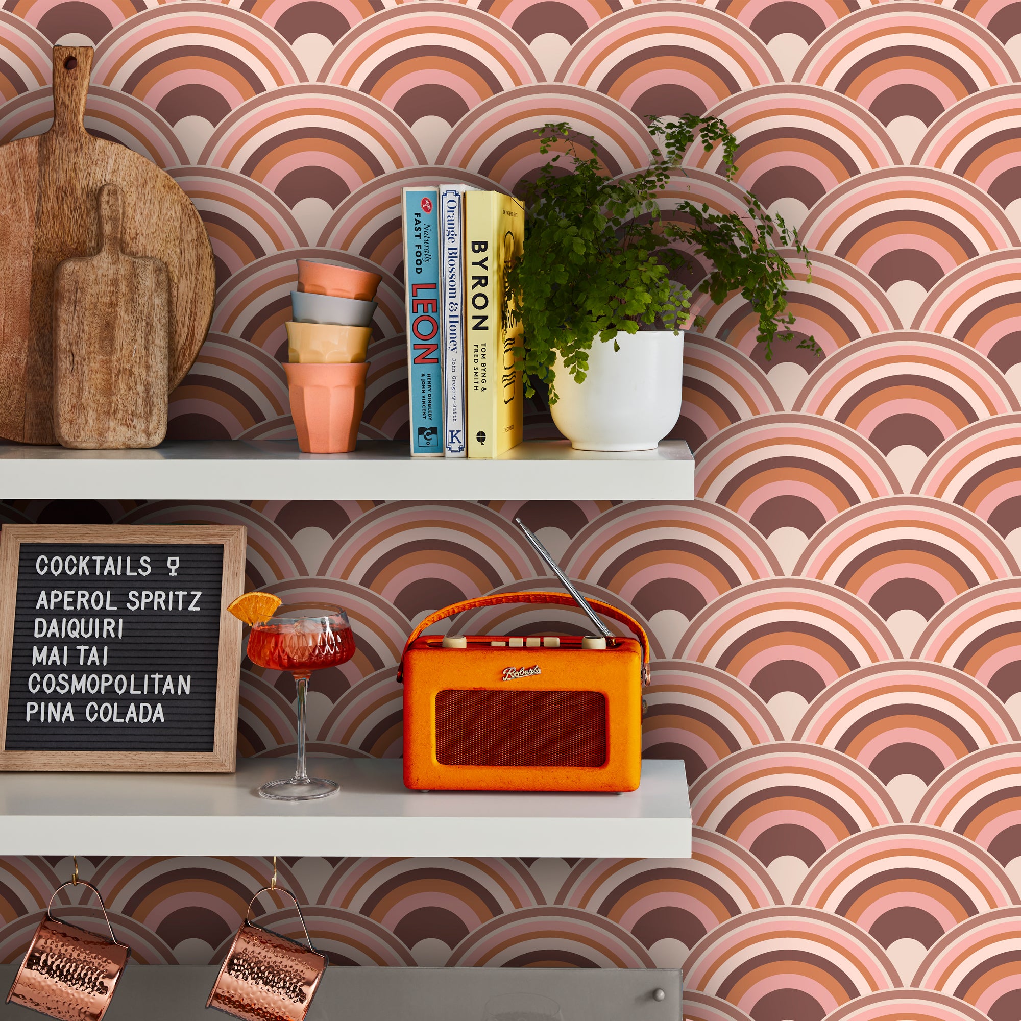 Papel pintado Envy Curve Earth 1005 x 52cm Rosa, ocre, beige | Leroy Merlin